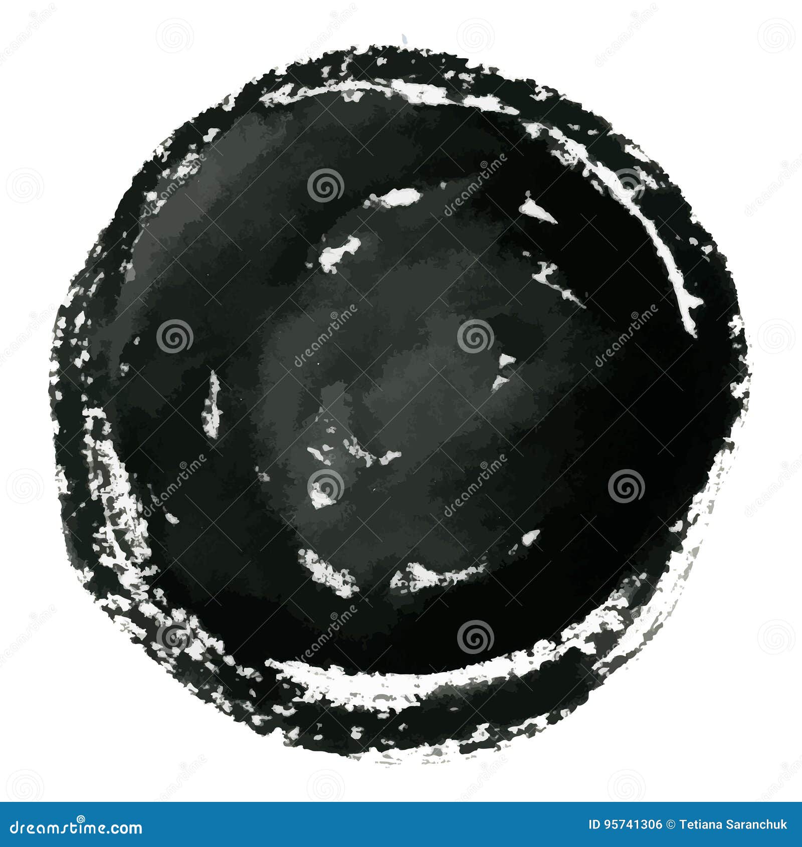 Hand Drawn Grunge Circle Ink Watercolor Banner Stock Vector ...