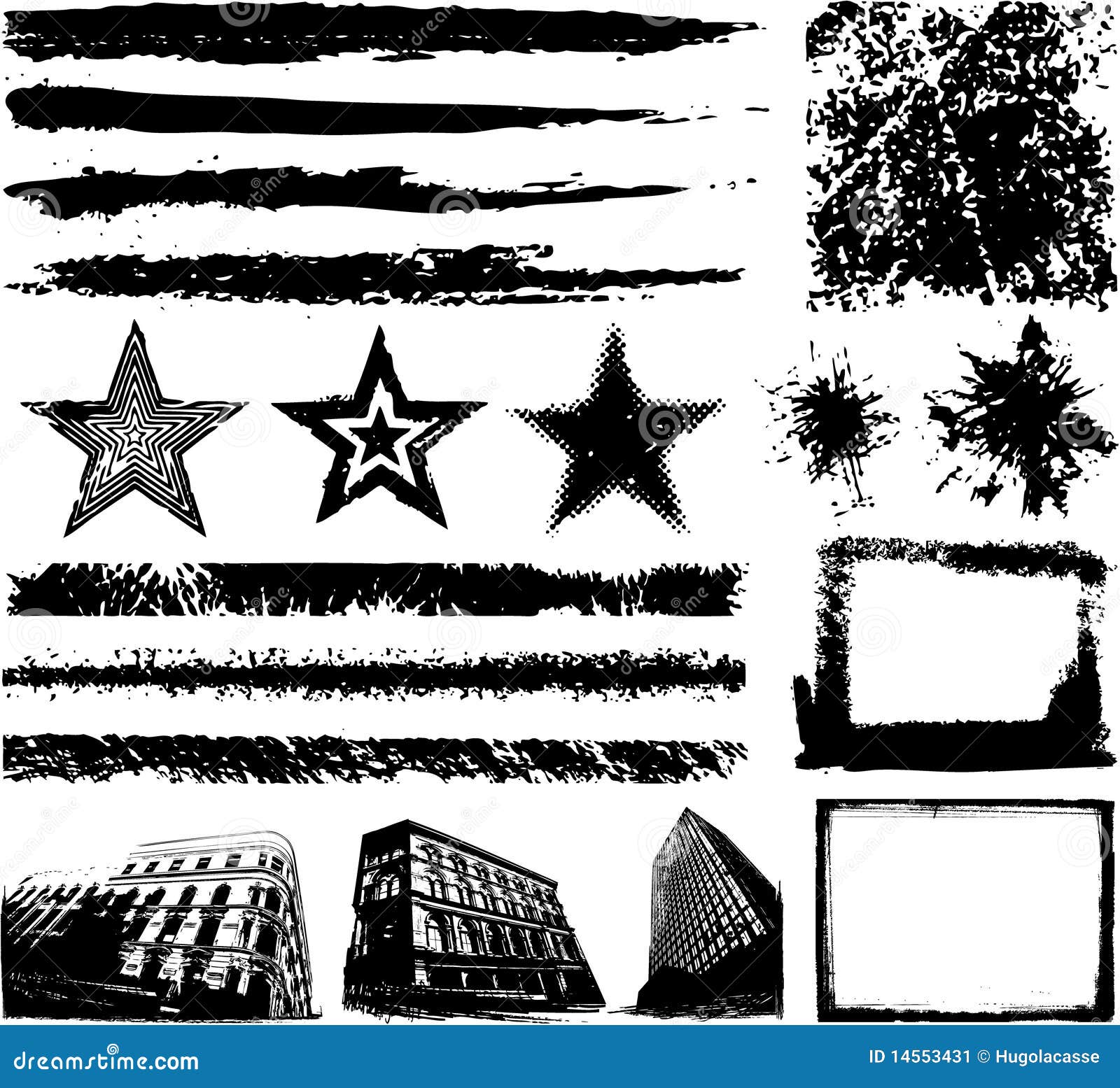 Hand Drawn Grunge Design Elements Stock Vector - Illustration of white ...