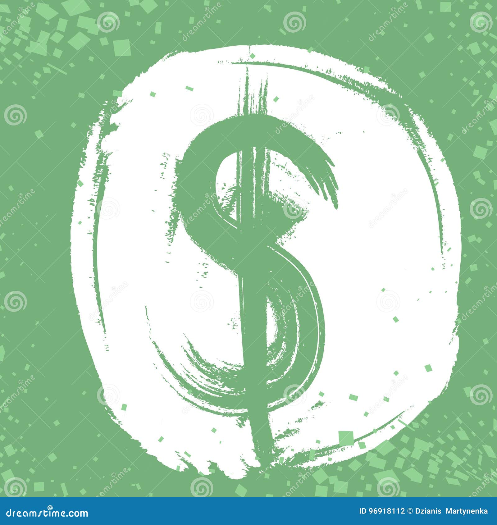 Hand Drawn Grunge Dollar stock vector. Illustration of money - 96918112