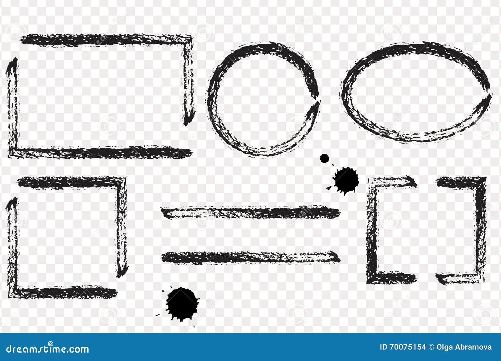 Hand Drawn Grunge Frame with Space for Text. Ink Smears Stock ...