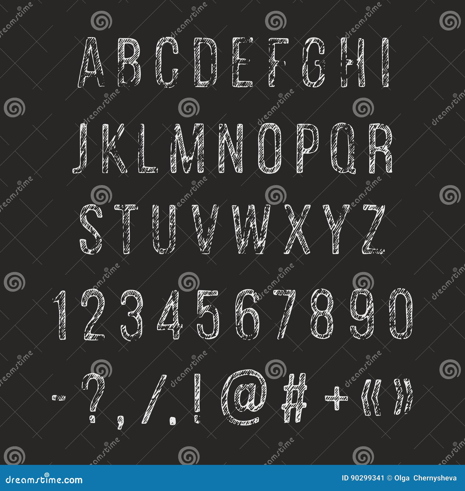 Hand drawn grunge letters stock vector. Illustration of letter - 90299341
