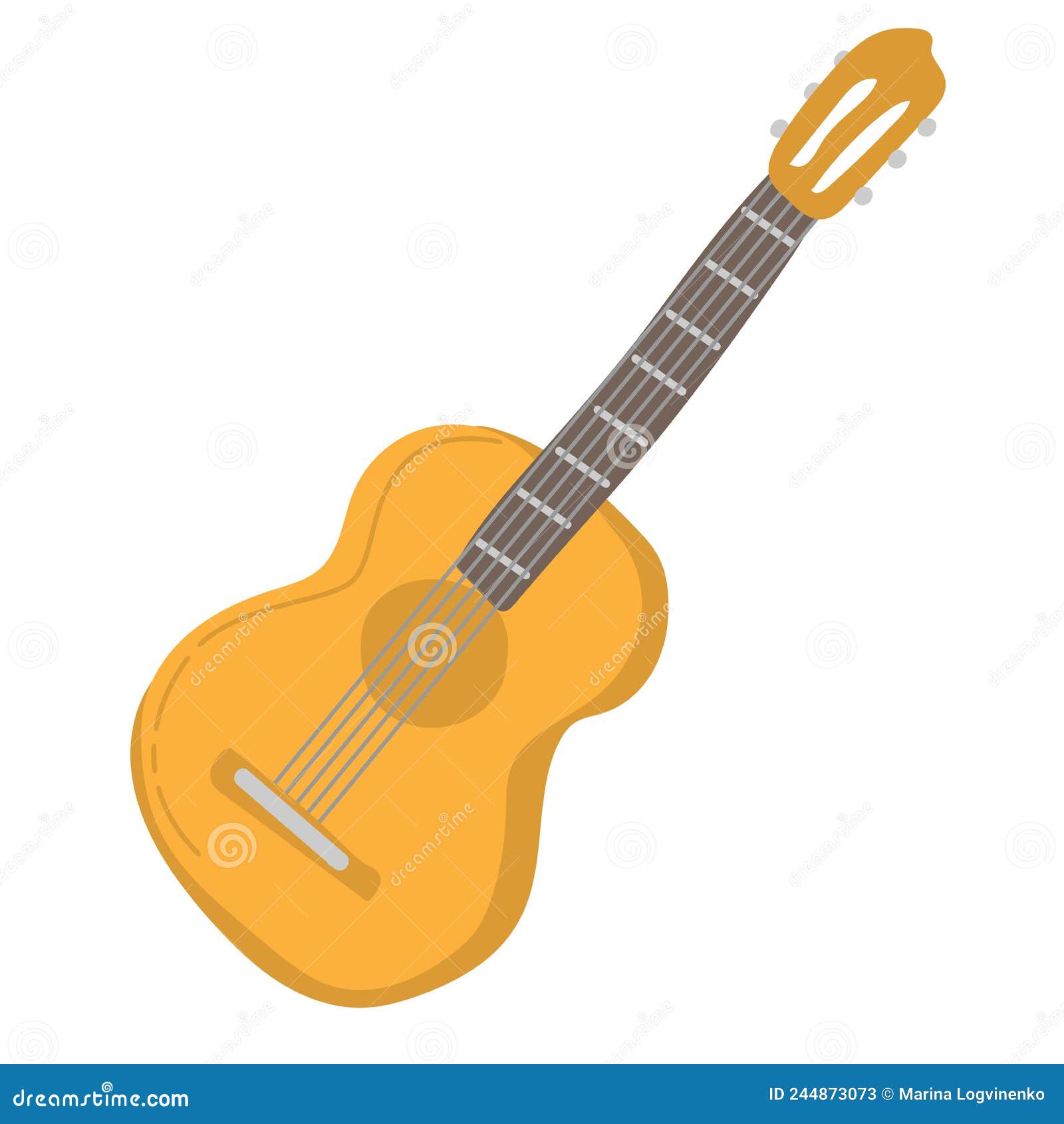 Hand Drawn Guitar. Music Instrument Stock Vector - Illustration of wood ...