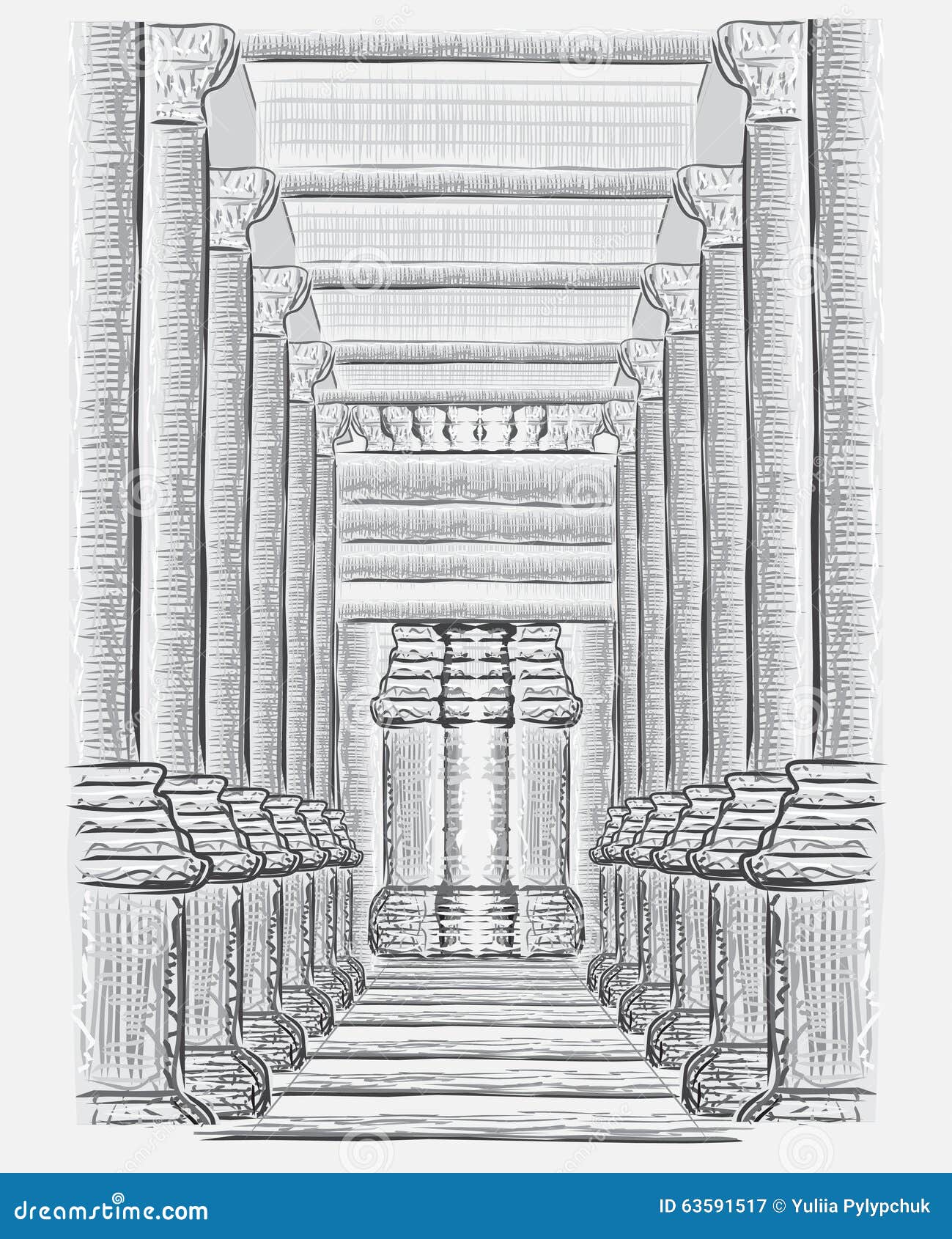 Hand drawn hall sketch stock vector. Illustration of design - 63591517