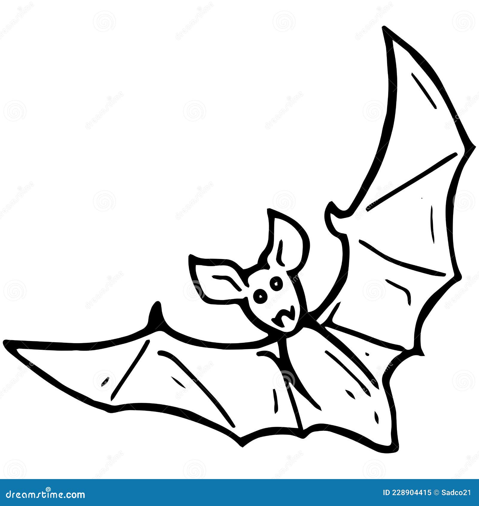 Hand drawn bat doodle stock vector. Illustration of isolated - 228904415