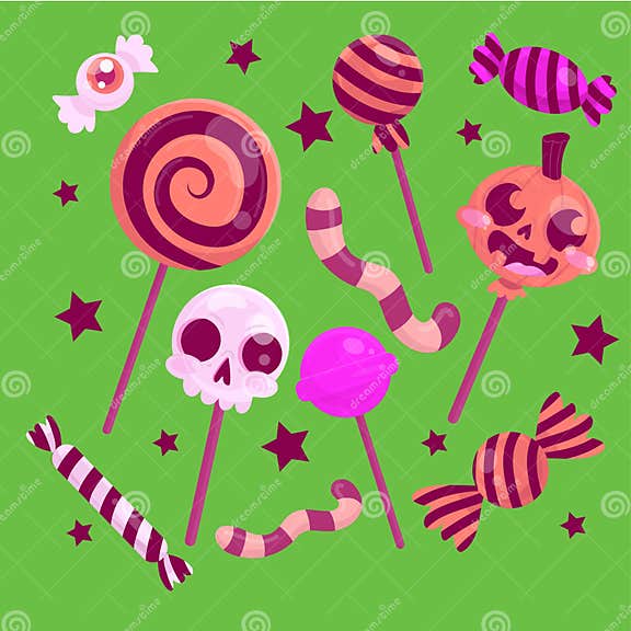 Hand Drawn Halloween Candy Collection Vector Design Stock Vector ... Hand Drawn Halloween Candy Collection Vector Design Stock Vector ...