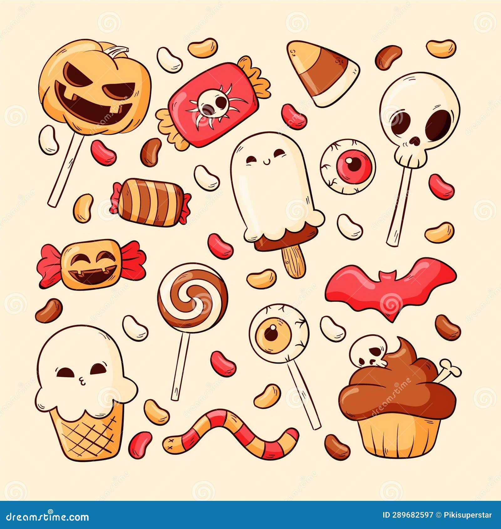 Hand Drawn Halloween Candy Collection Stock Vector - Illustration of ... Hand Drawn Halloween Candy Collection Stock Vector - Illustration of ...