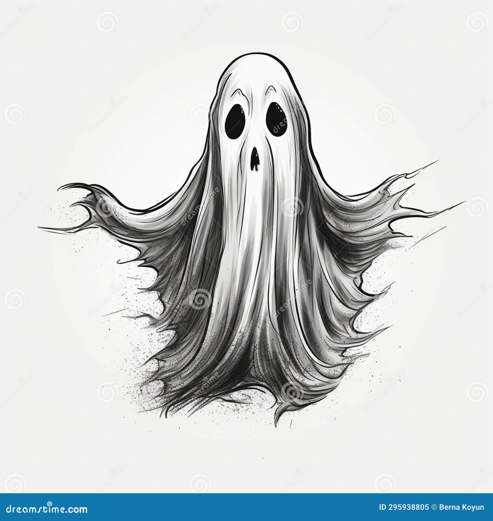 Hand-Drawn Halloween Ghost Simple Illustration Stock Illustration ...