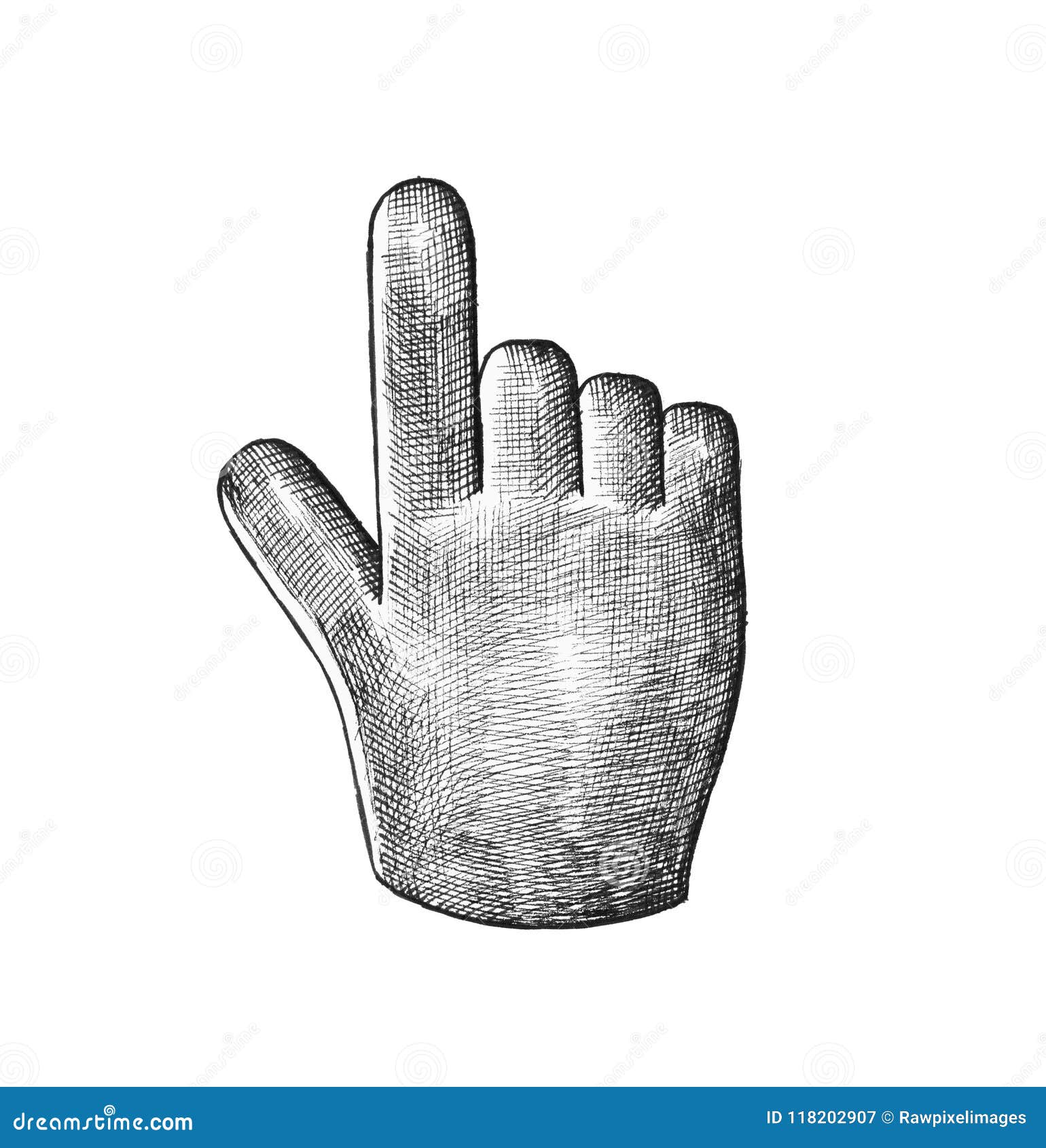 Hand Drawn Hand Cursor Illustration Stock Illustration - Illustration ...