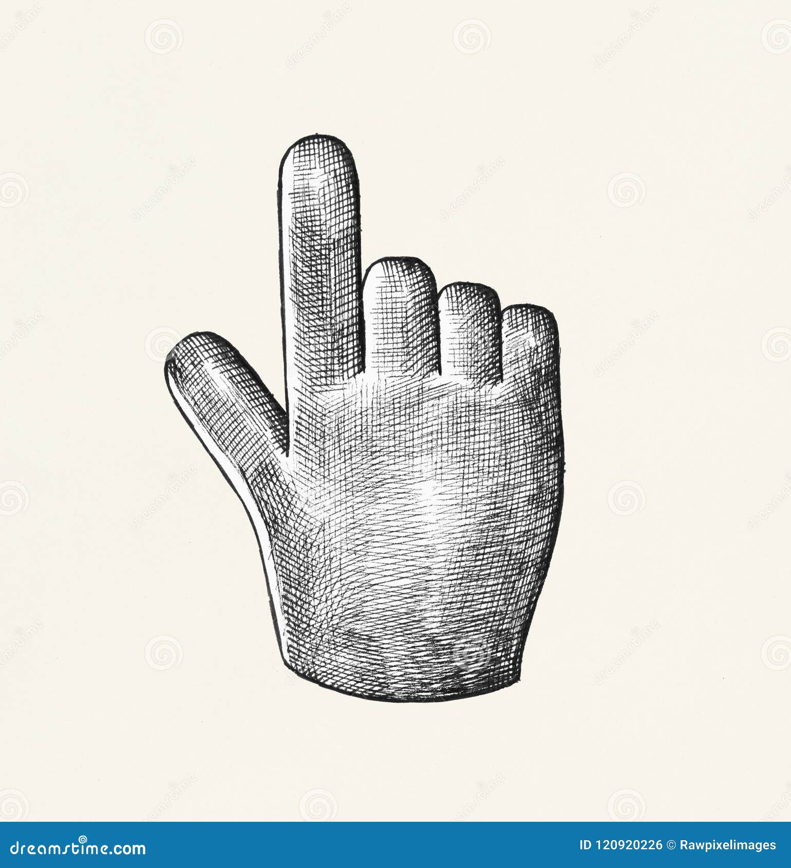 Hand-drawn Hand Cursor Illustration Stock Illustration - Illustration ...
