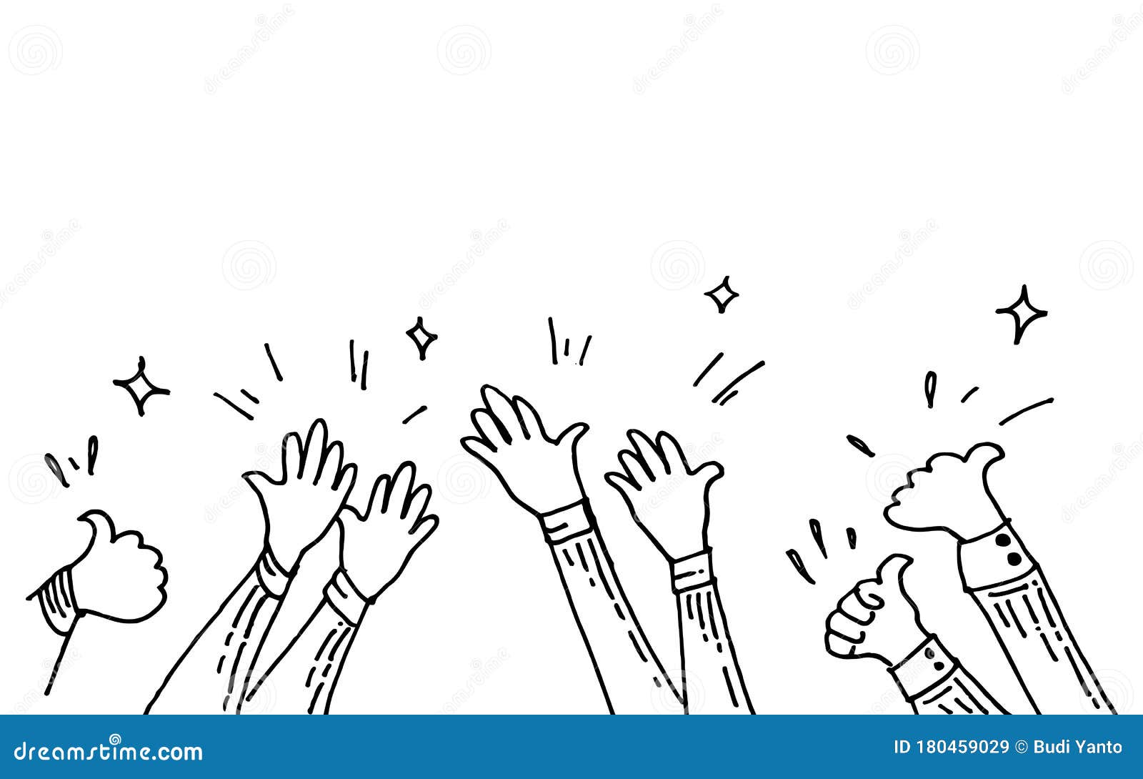 Hand Drawn of Hands Clapping Ovation. Applause Stock Vector ...