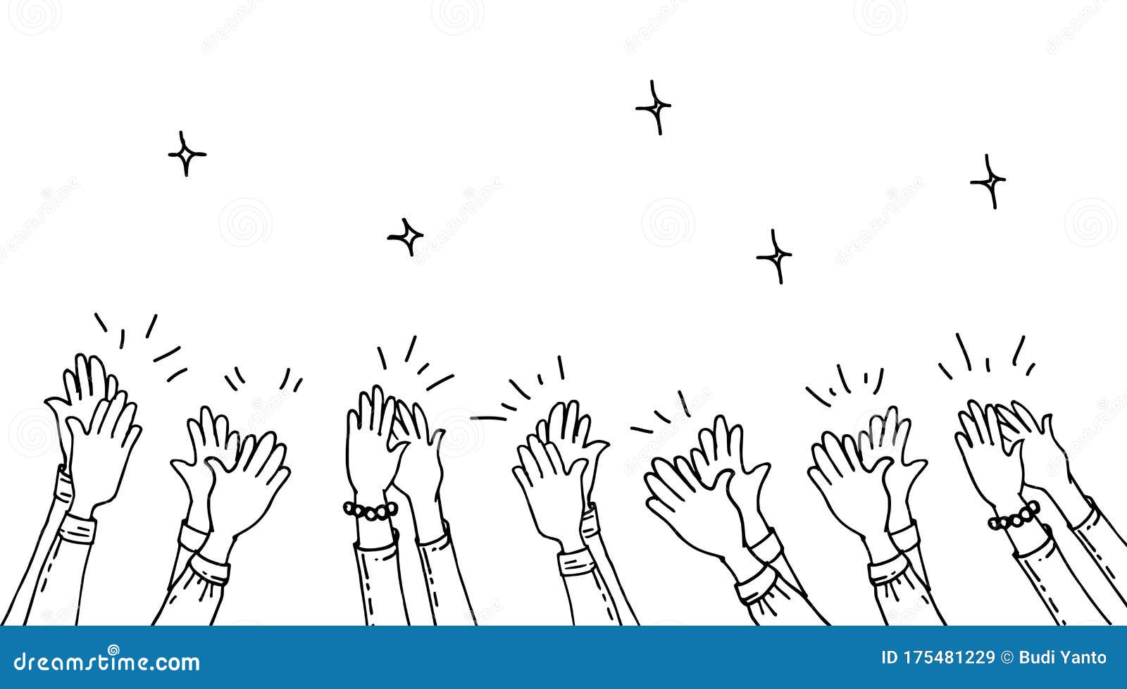 Hand Drawn of Hands Clapping Ovation Stock Vector - Illustration of ...