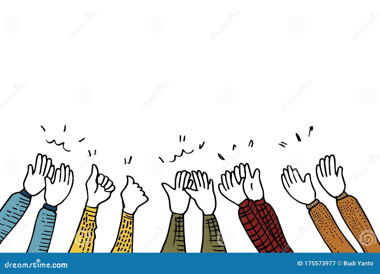Hand Drawn of Hands Clapping Ovation Stock Vector - Illustration of ...