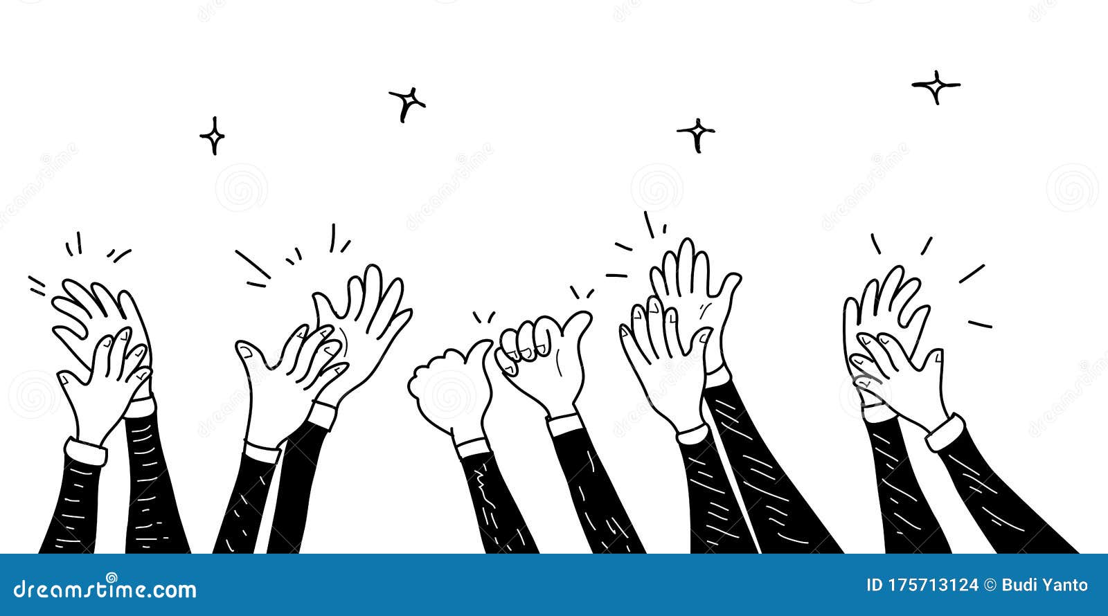 Hand Drawn of Hands Clapping Ovation. Doodle Style Stock Vector ...