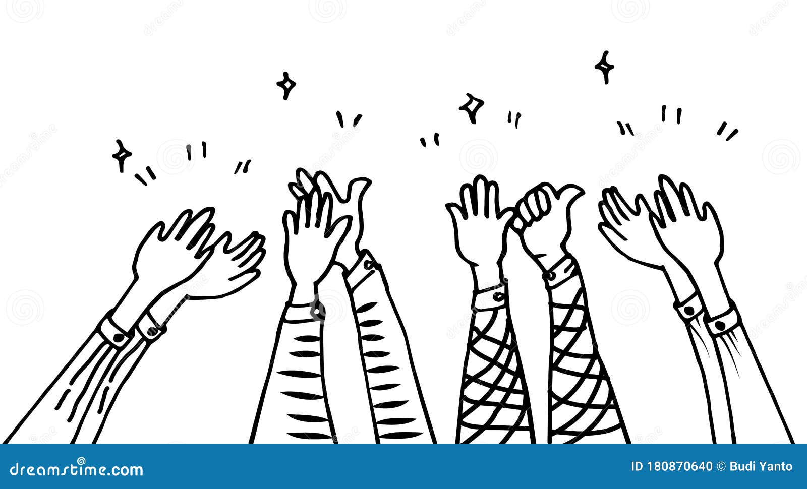 Hand Drawn of Hands Clapping Ovation Stock Vector - Illustration of ...
