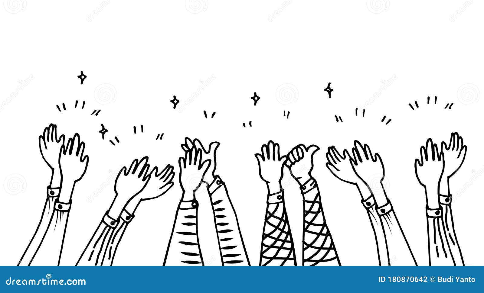 Hand Drawn of Hands Clapping Ovation Stock Vector - Illustration of ...