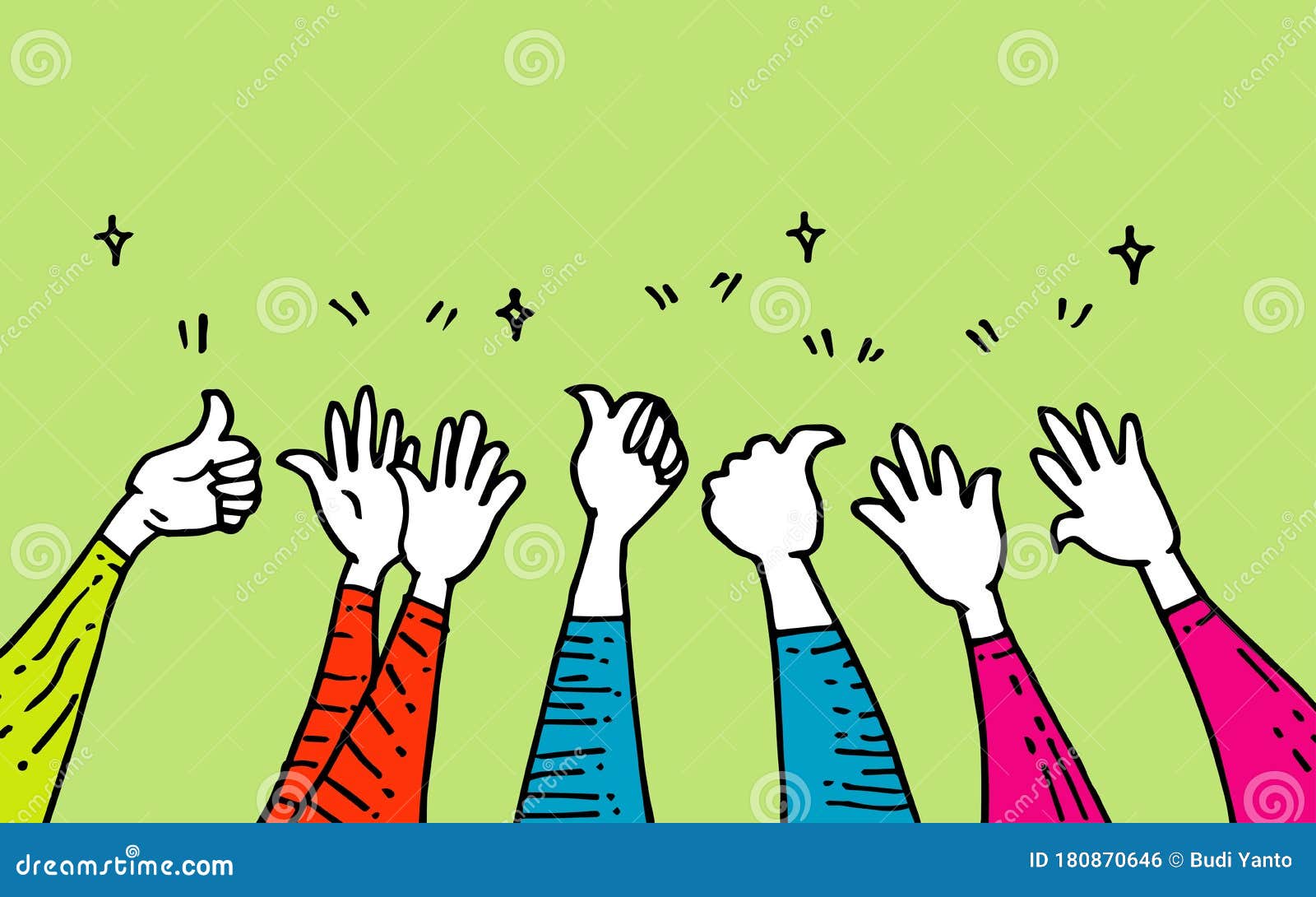 Hand Drawn of Hands Clapping Ovation Stock Vector - Illustration of ...
