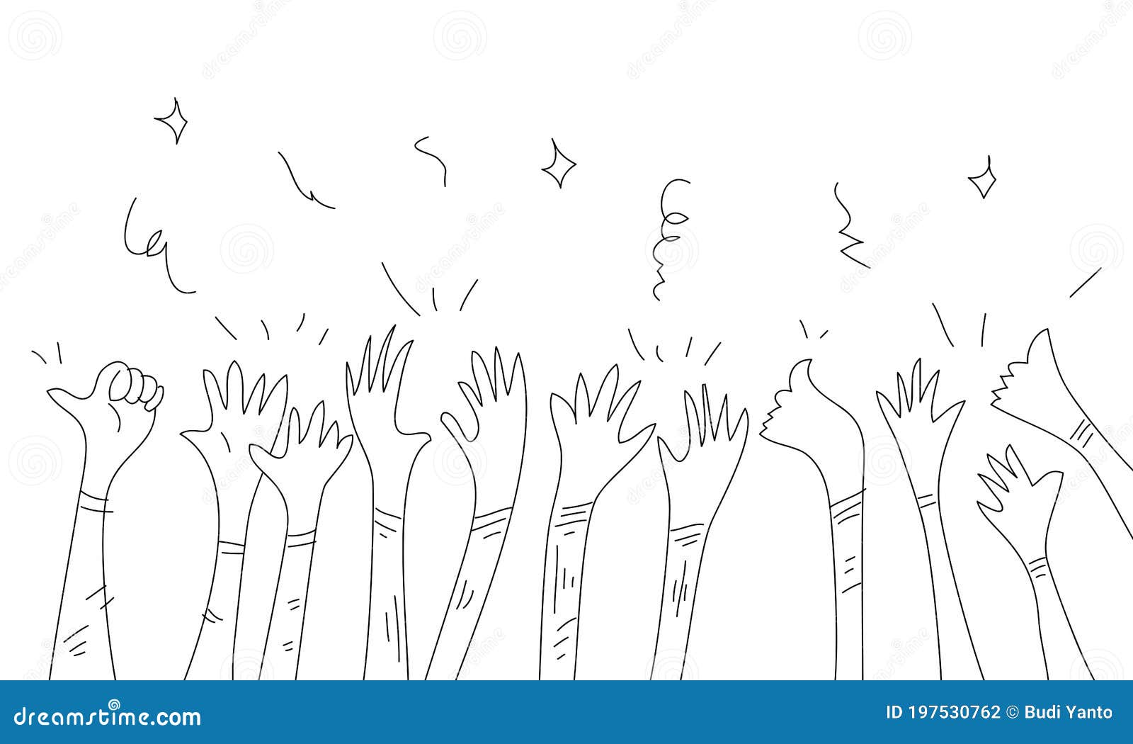 Hand Drawn of Hands Clapping Ovation. Applause Stock Vector ...