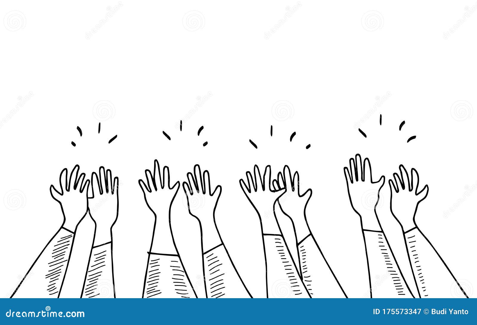 Doodle Hand Drawn of Hands Applause Stock Vector - Illustration of ...