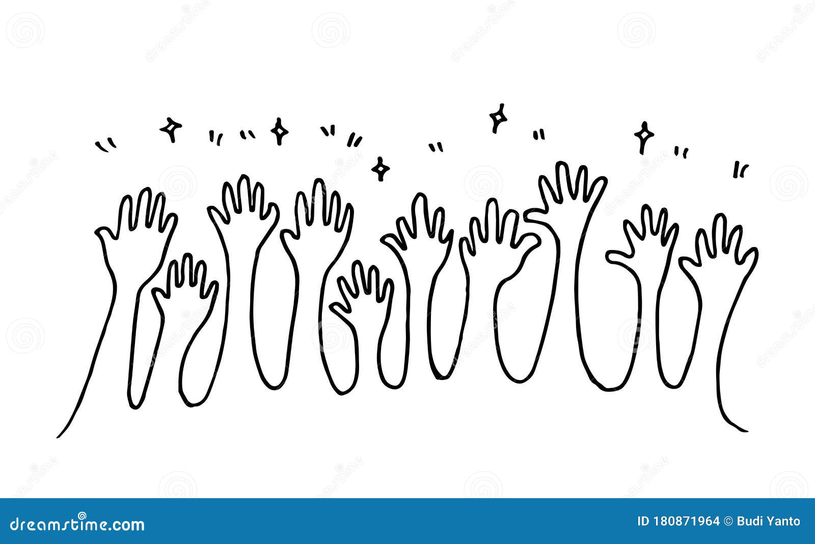 Hand Drawn of Gesture Hands Clapping Ovation. Applause Stock Vector ...