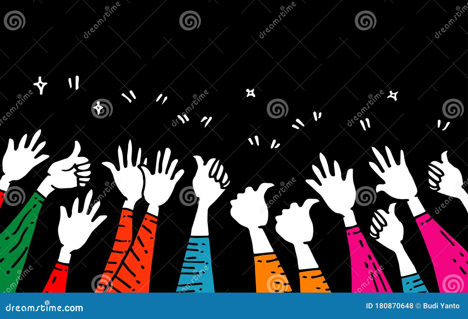 Hand Drawn of Hands Clapping Ovation Stock Vector - Illustration of ...