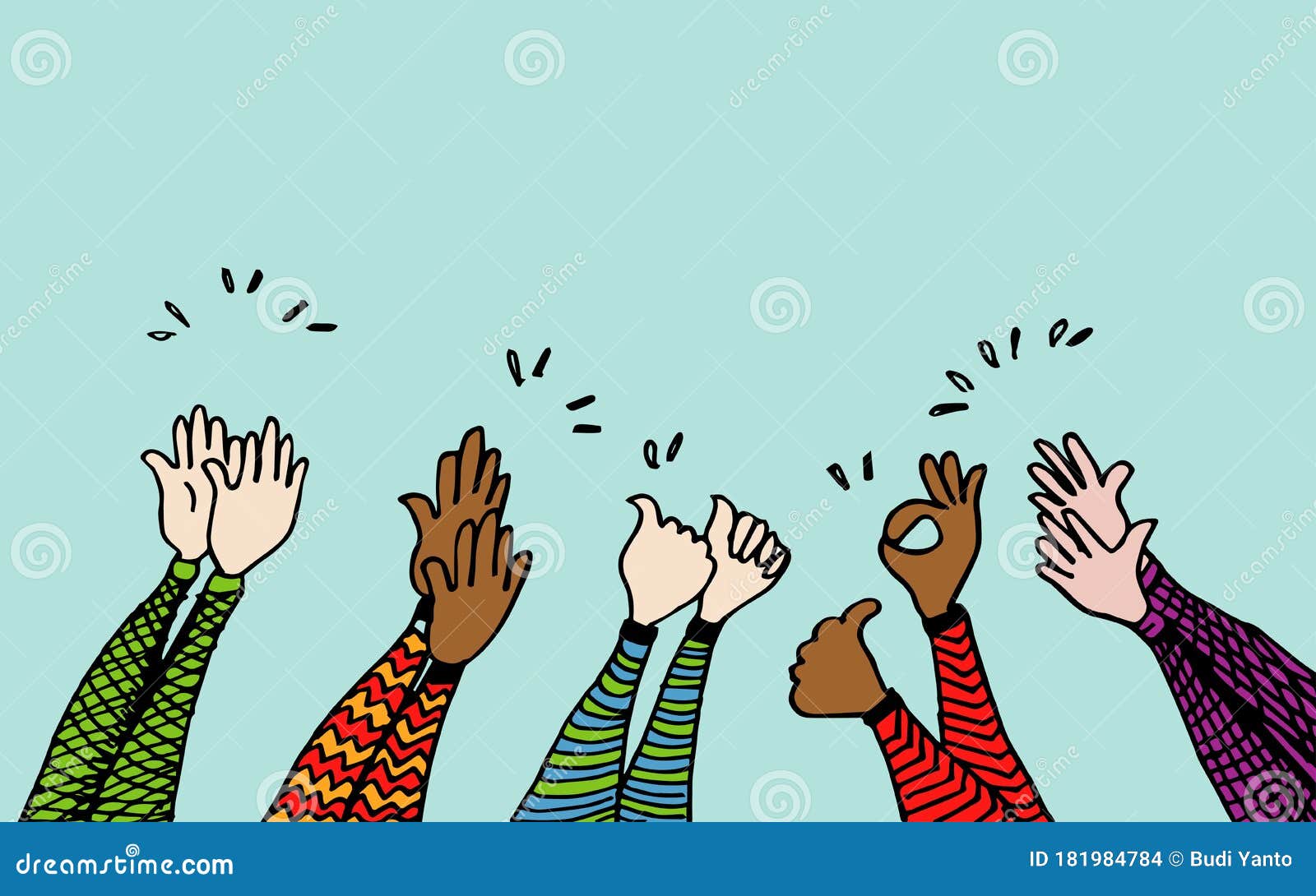 Hand Drawn of Hands Clapping Ovation Stock Vector - Illustration of ...