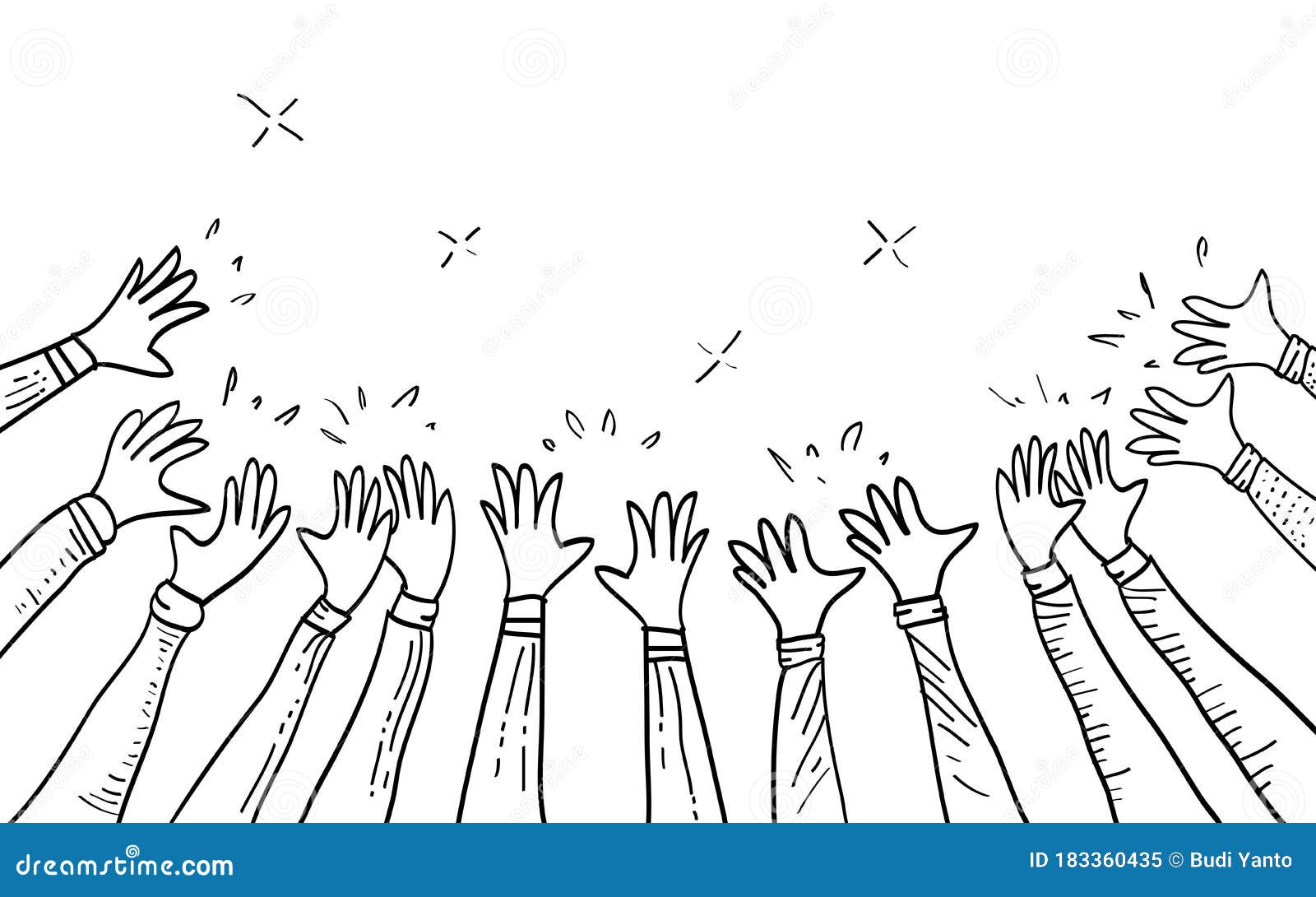 Hand Drawn of Hands Clapping Ovation Stock Vector - Illustration of ...