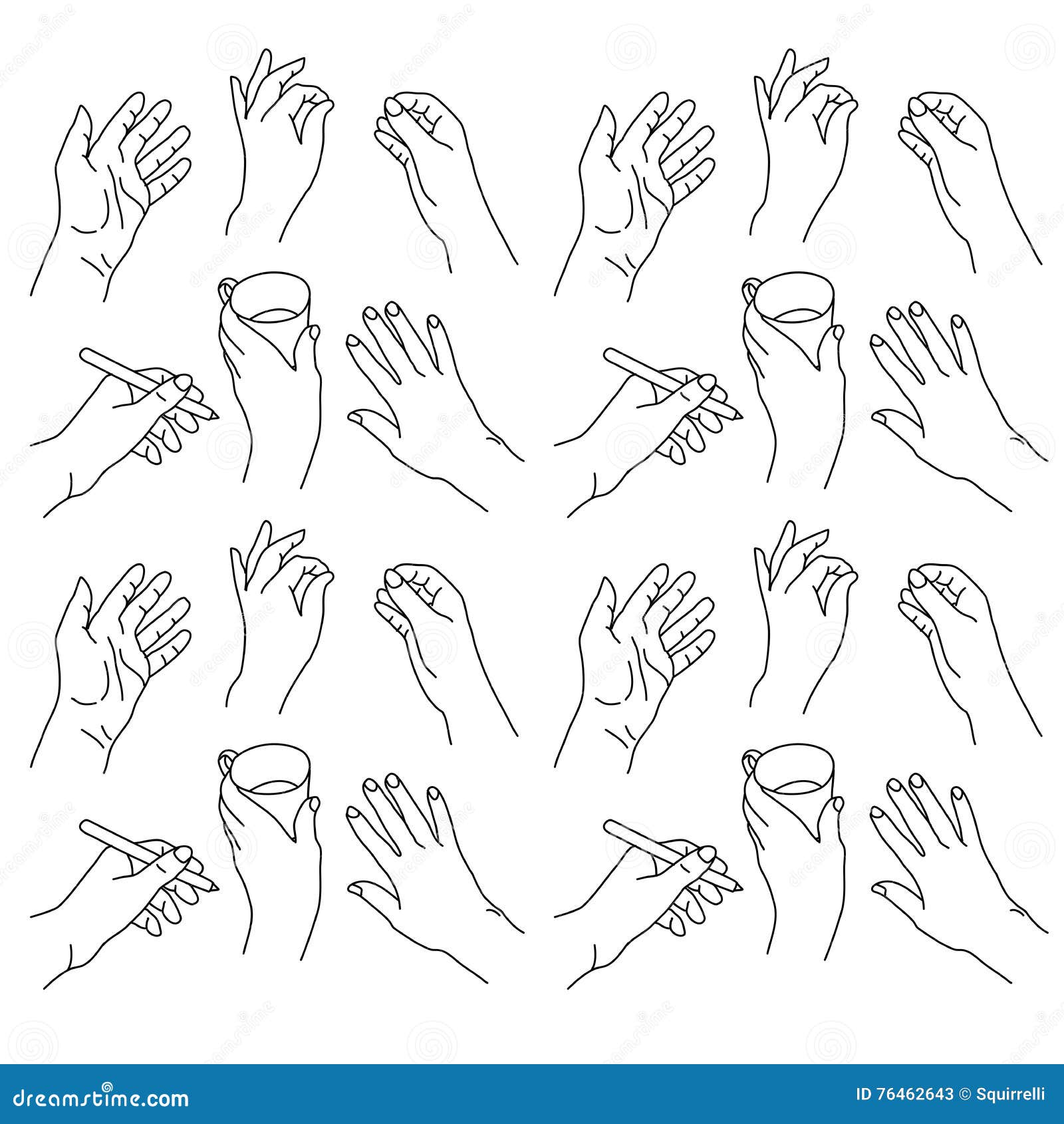 Hand Drawn Hands Illustration Stock Vector - Illustration of body ...