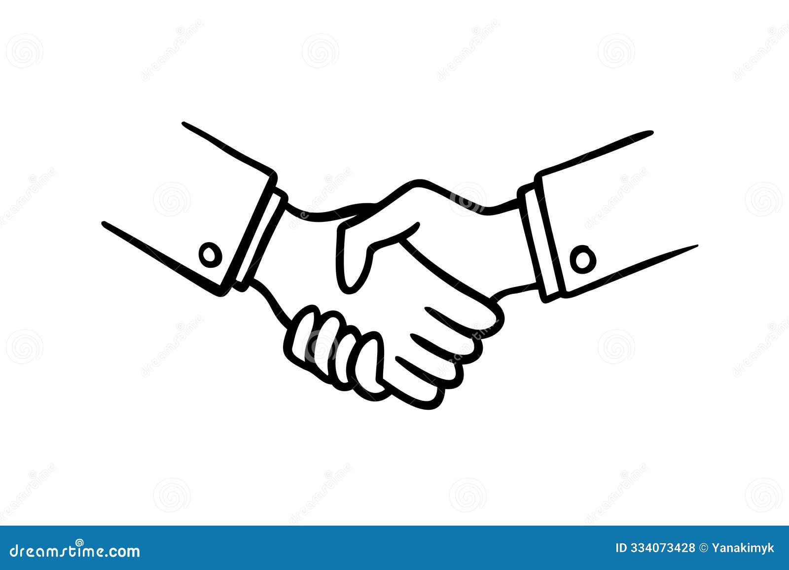 Hand Drawn Handshake Doodle Outline Icon Vector Illustration for ...
