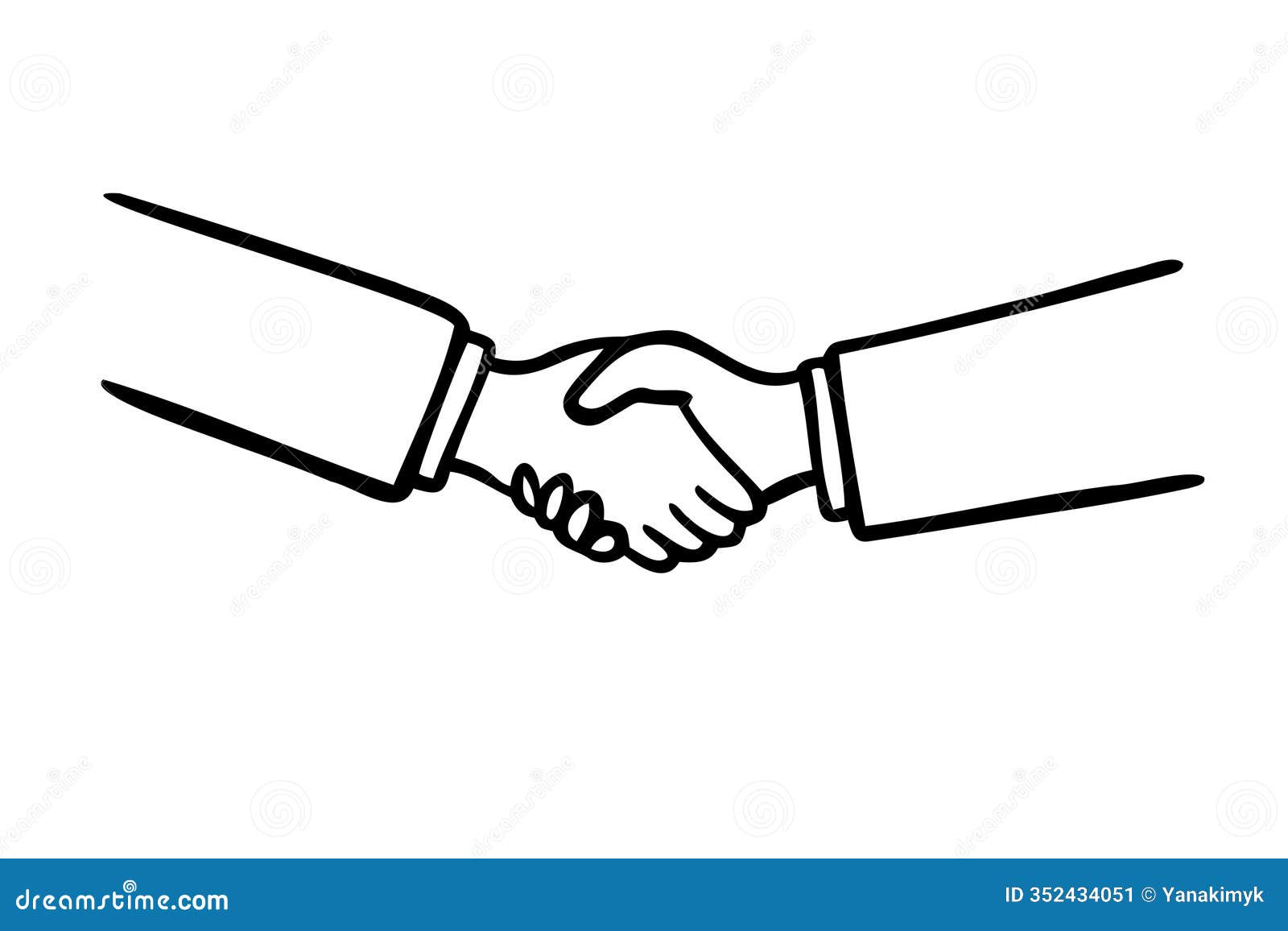 Hand Drawn Handshake Doodle Outline Icon Vector Illustration for ...