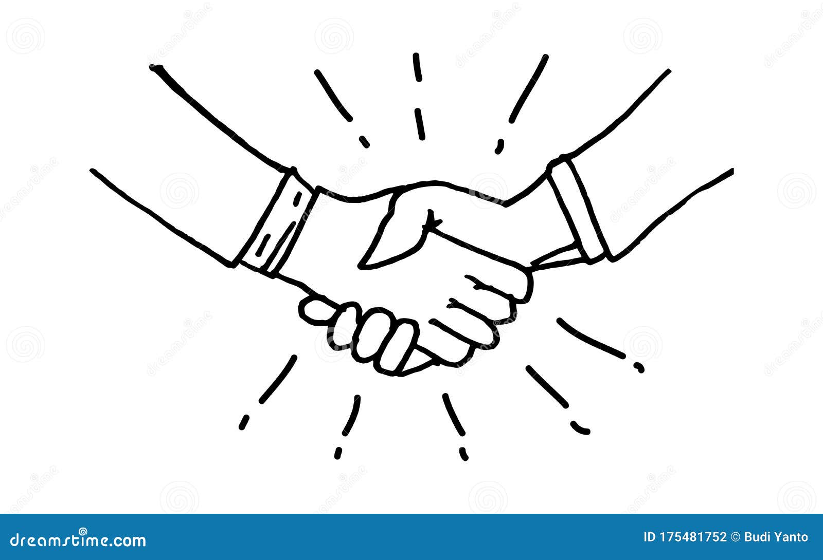 Hand Drawn of Handshake. Hand Gesture Stock Vector - Illustration of ...