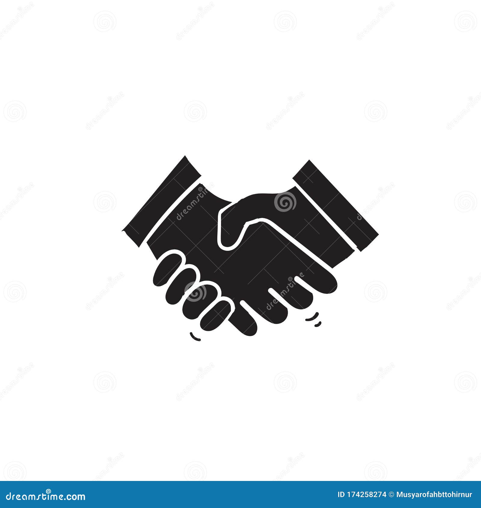 Hand Drawn Handshake Illustration with Doodle Style Vector Isolated ...
