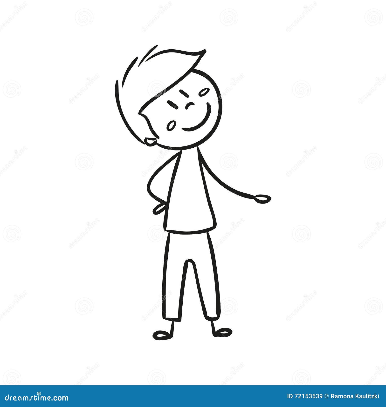 Hand Drawn Happy Little Child Doodle Stock Illustration - Illustration ...