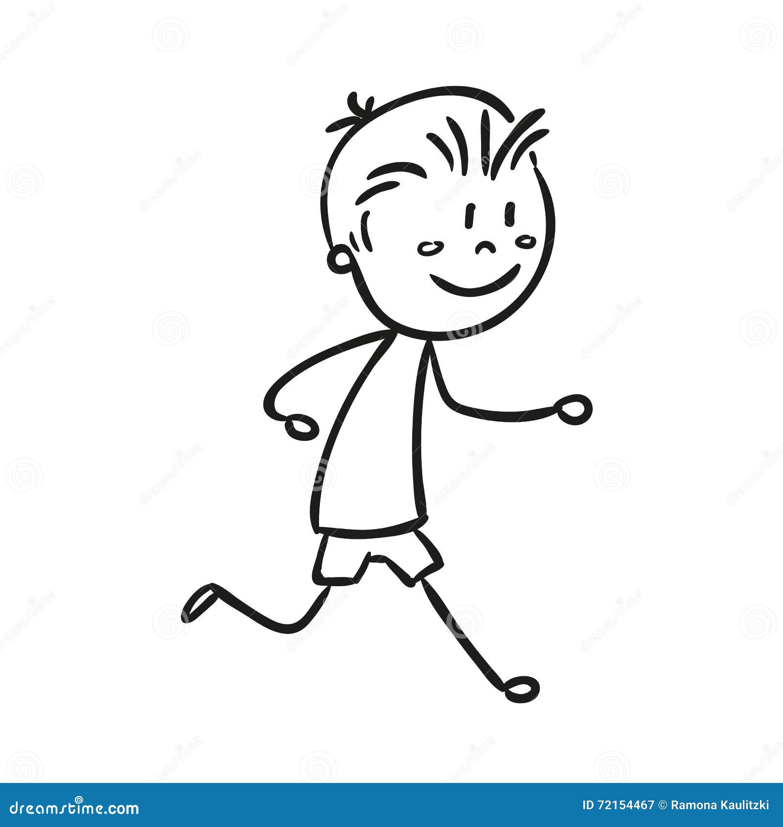 Hand Drawn Happy Little Child Doodle Stock Illustration - Illustration ...