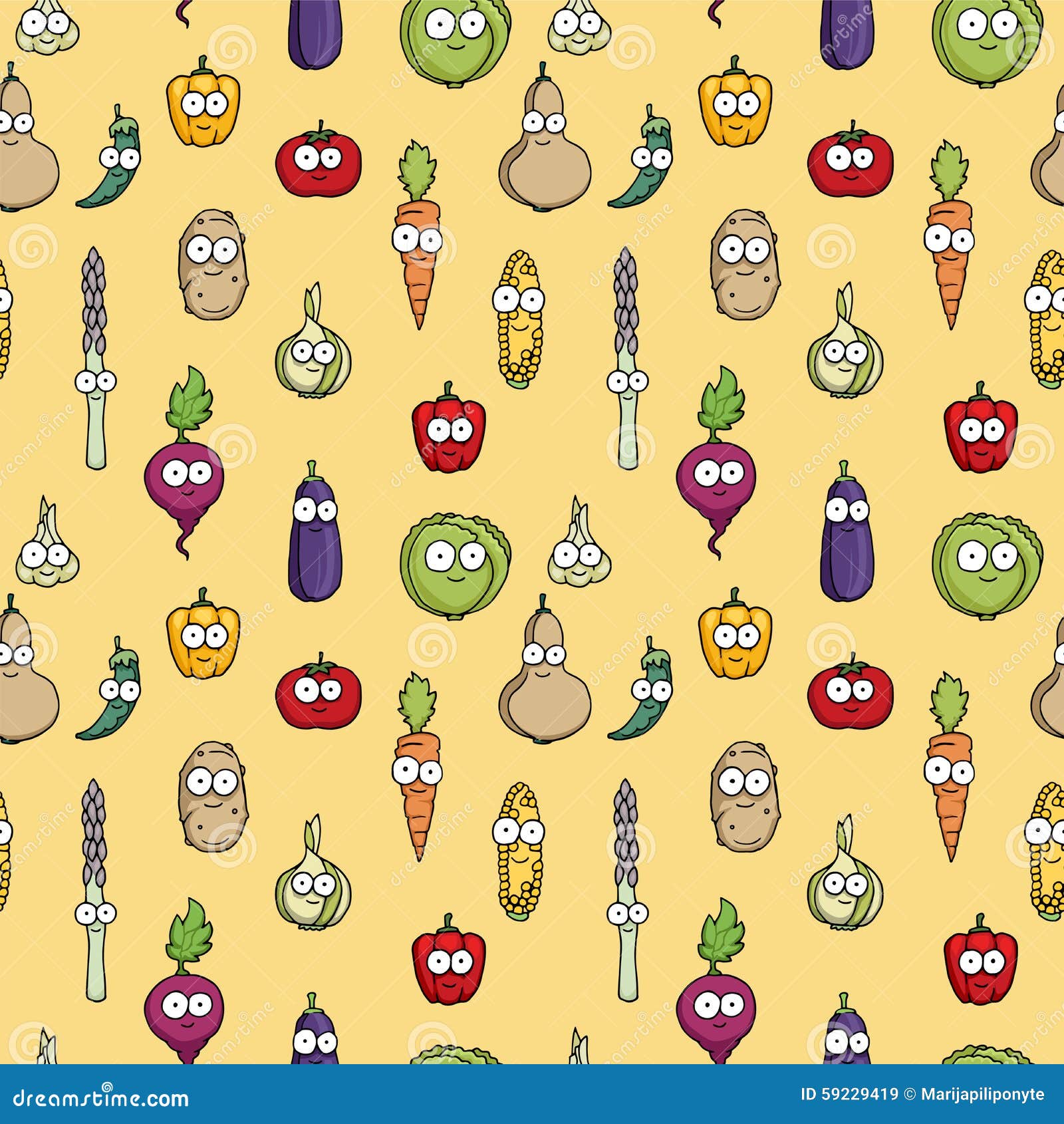 Hand Drawn Happy Vegetable Characters Stock Vector - Illustration of ...