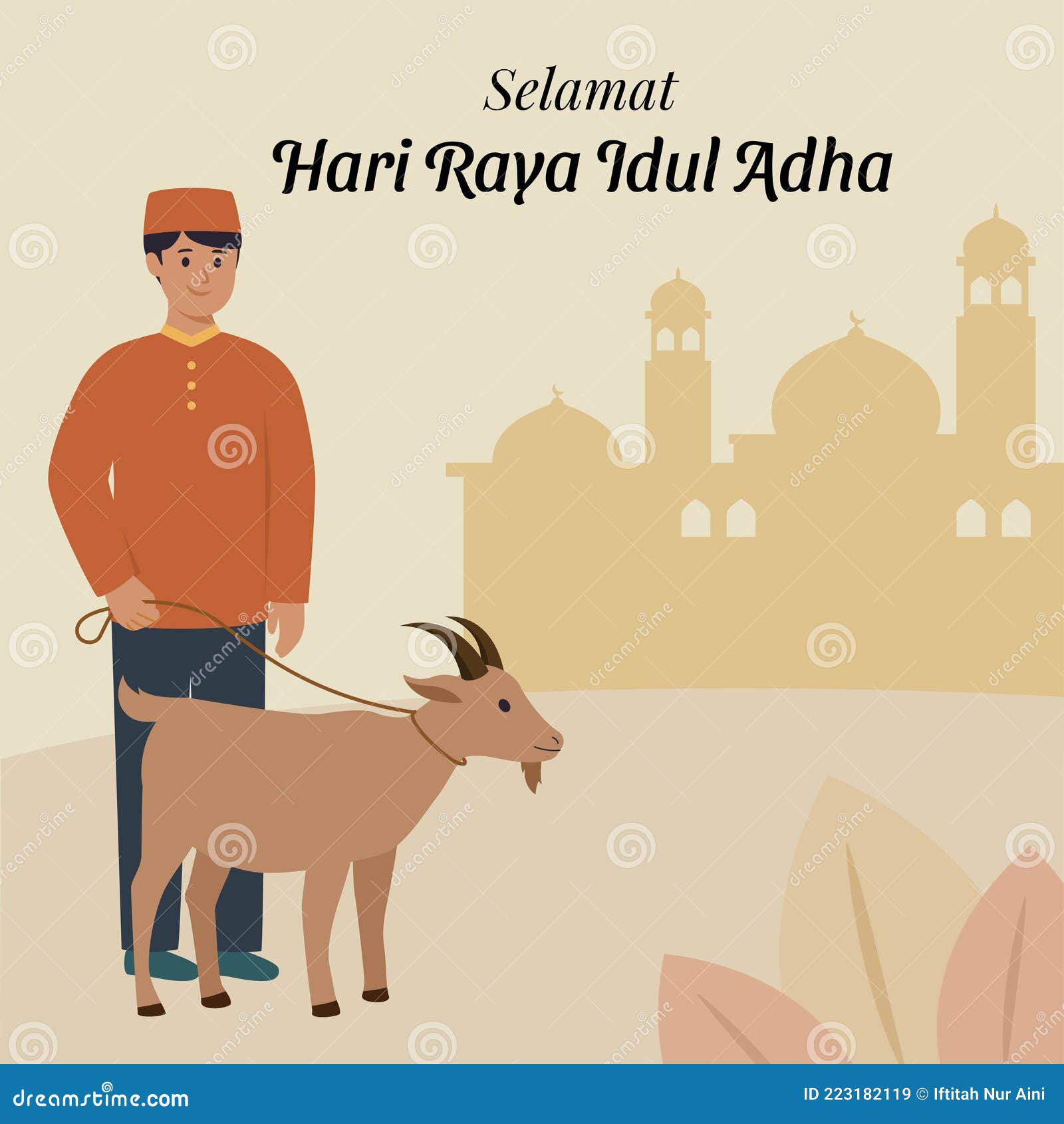 Hand Drawn of Hari Raya Idul Adha Illustration Vector Design Stock ...