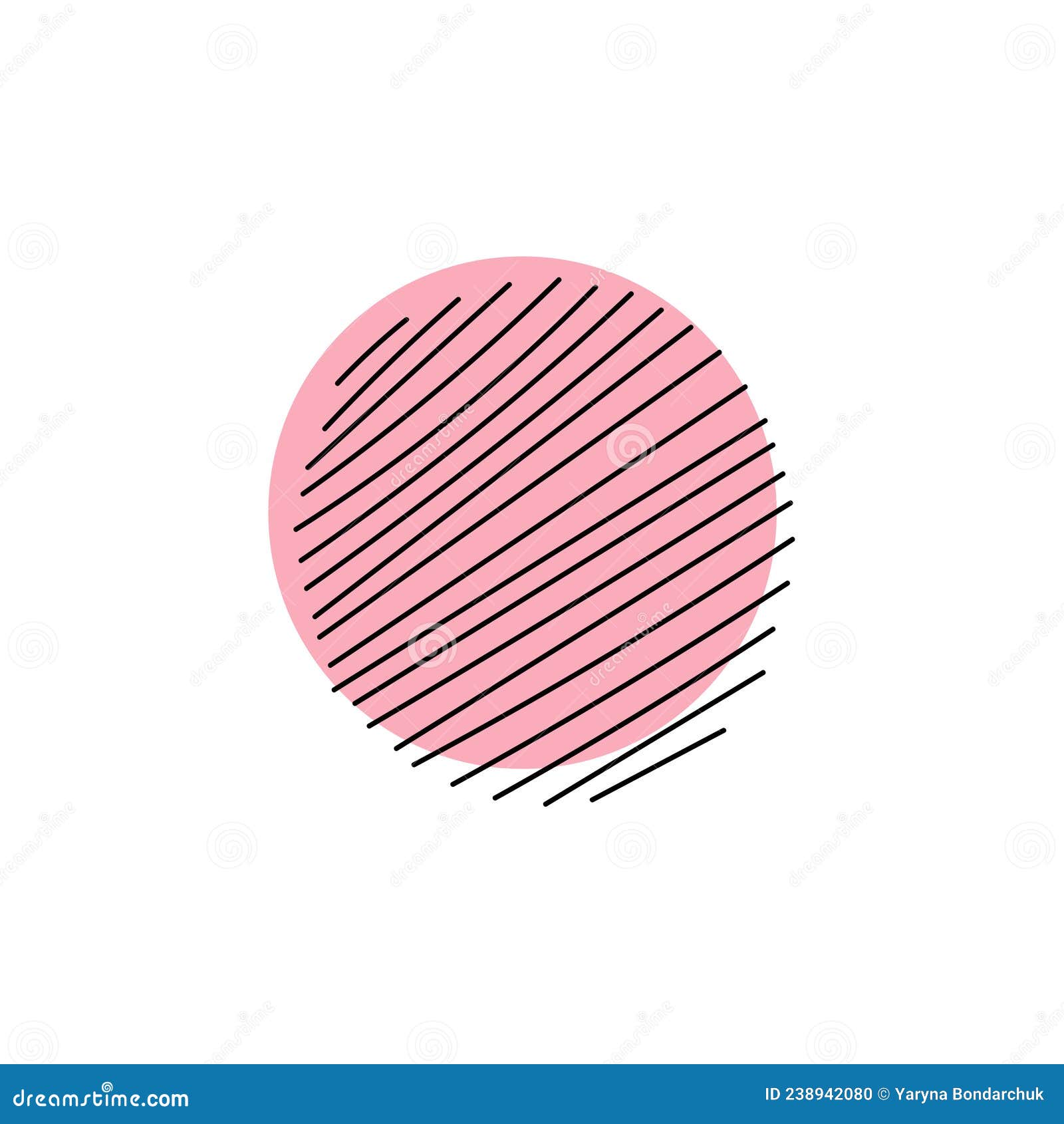 Hand Drawn Hatched Circle. Doodle Style Stock Vector - Illustration of ...
