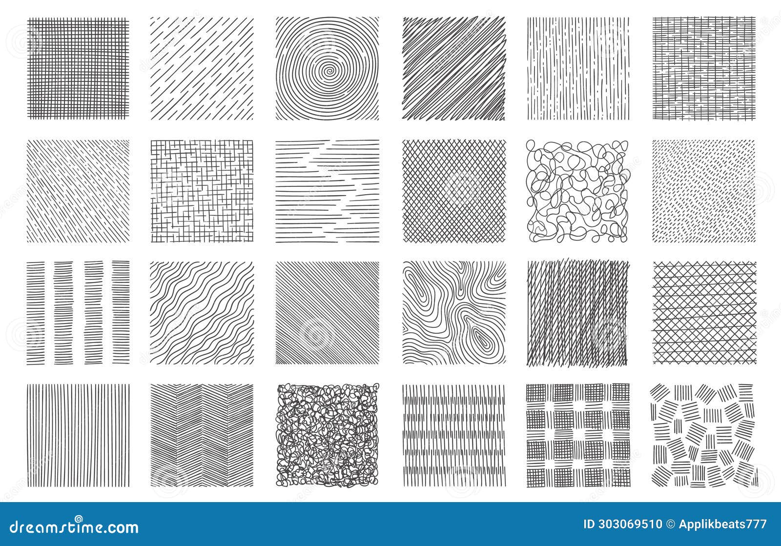 Hand Drawn Hatching. Hatched Squaresdrawing Technic, Geometric Shapes ...