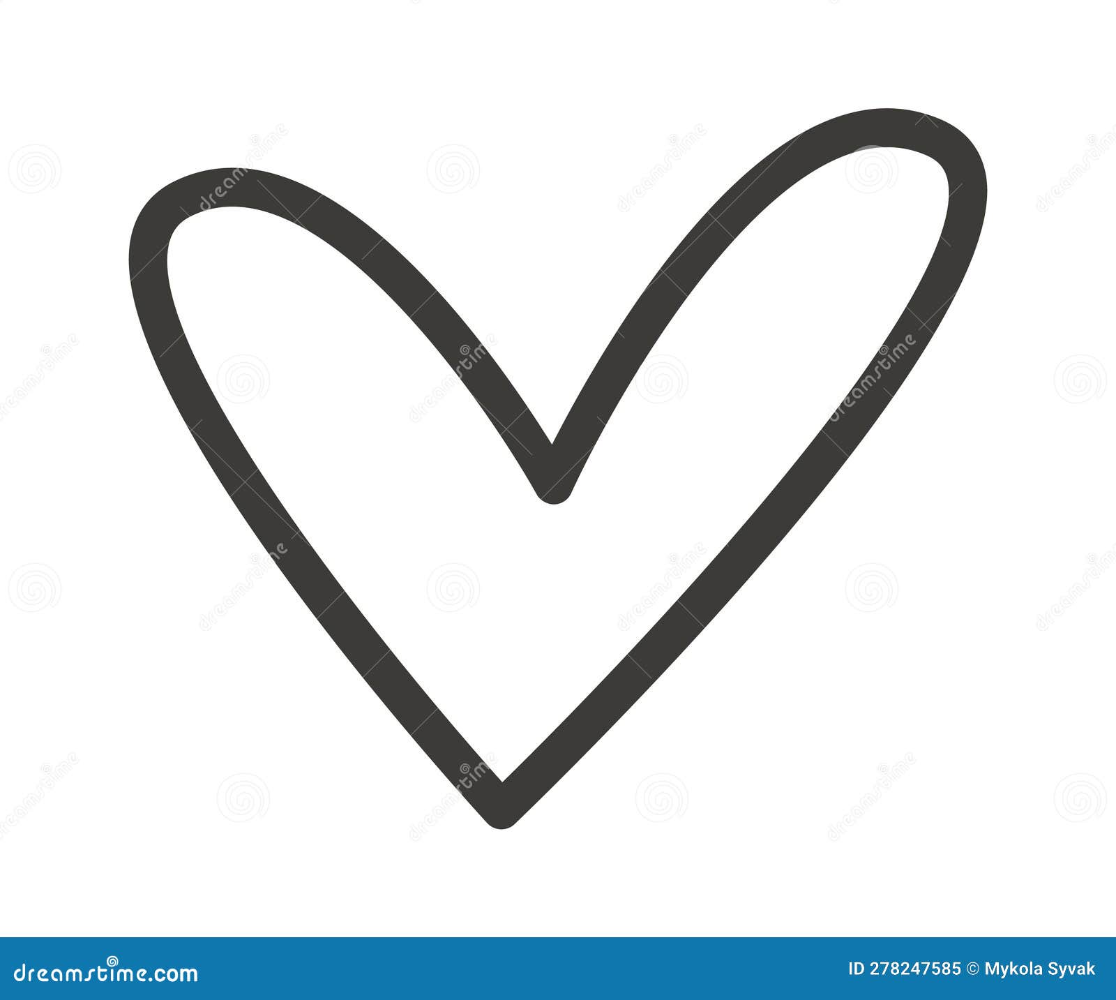 Hand Drawn Heart Doodle stock vector. Illustration of symbol - 278247585