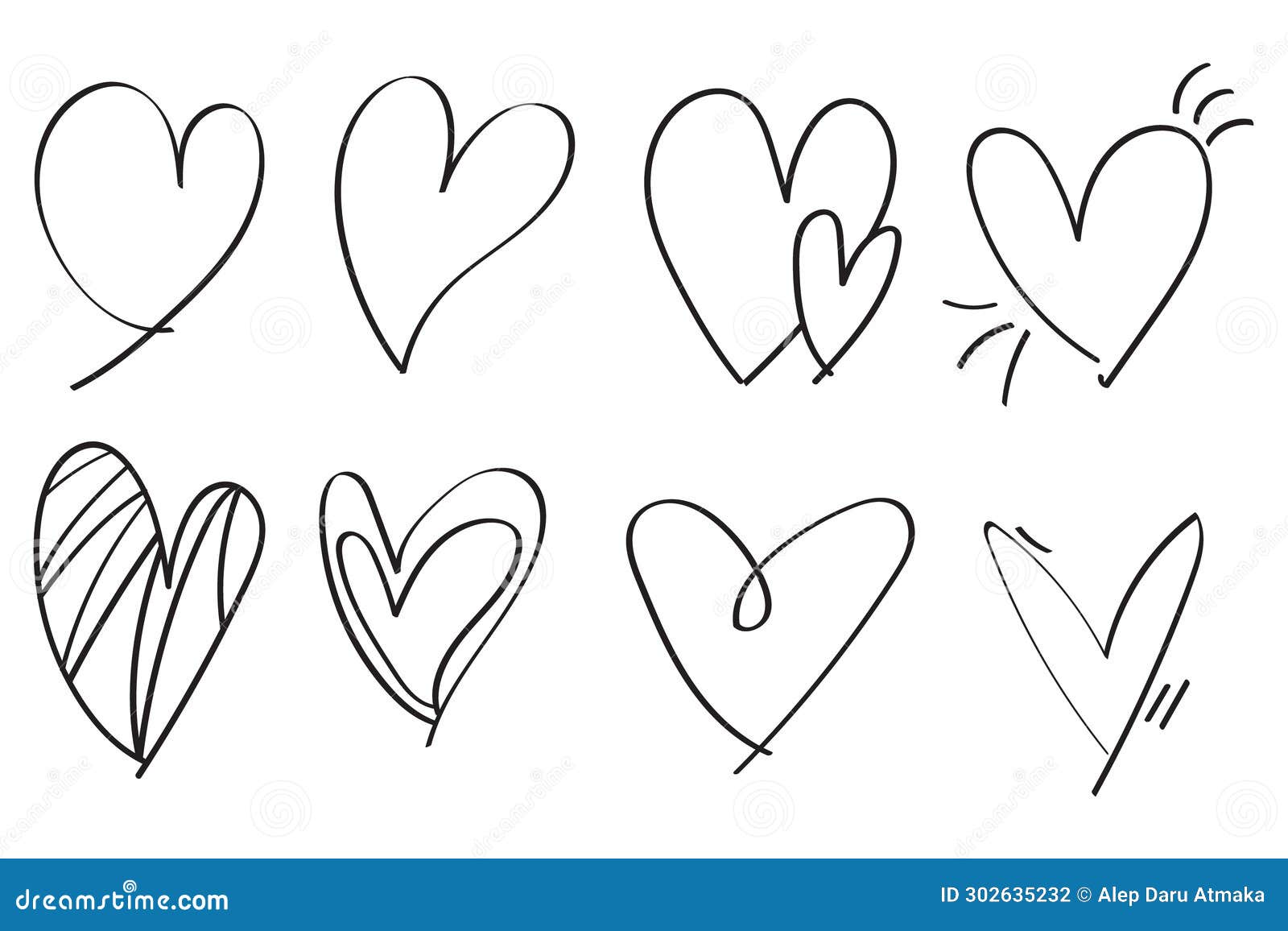 Hand Drawn Heart Doodle Illustration Stock Vector - Illustration of ...