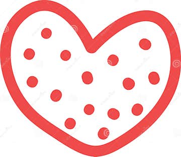 Hand Drawn Heart with Dots stock illustration. Illustration of vector ...