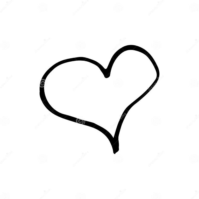 Hand Drawn Heart Vector Illustration Stock Vector - Illustration of ...