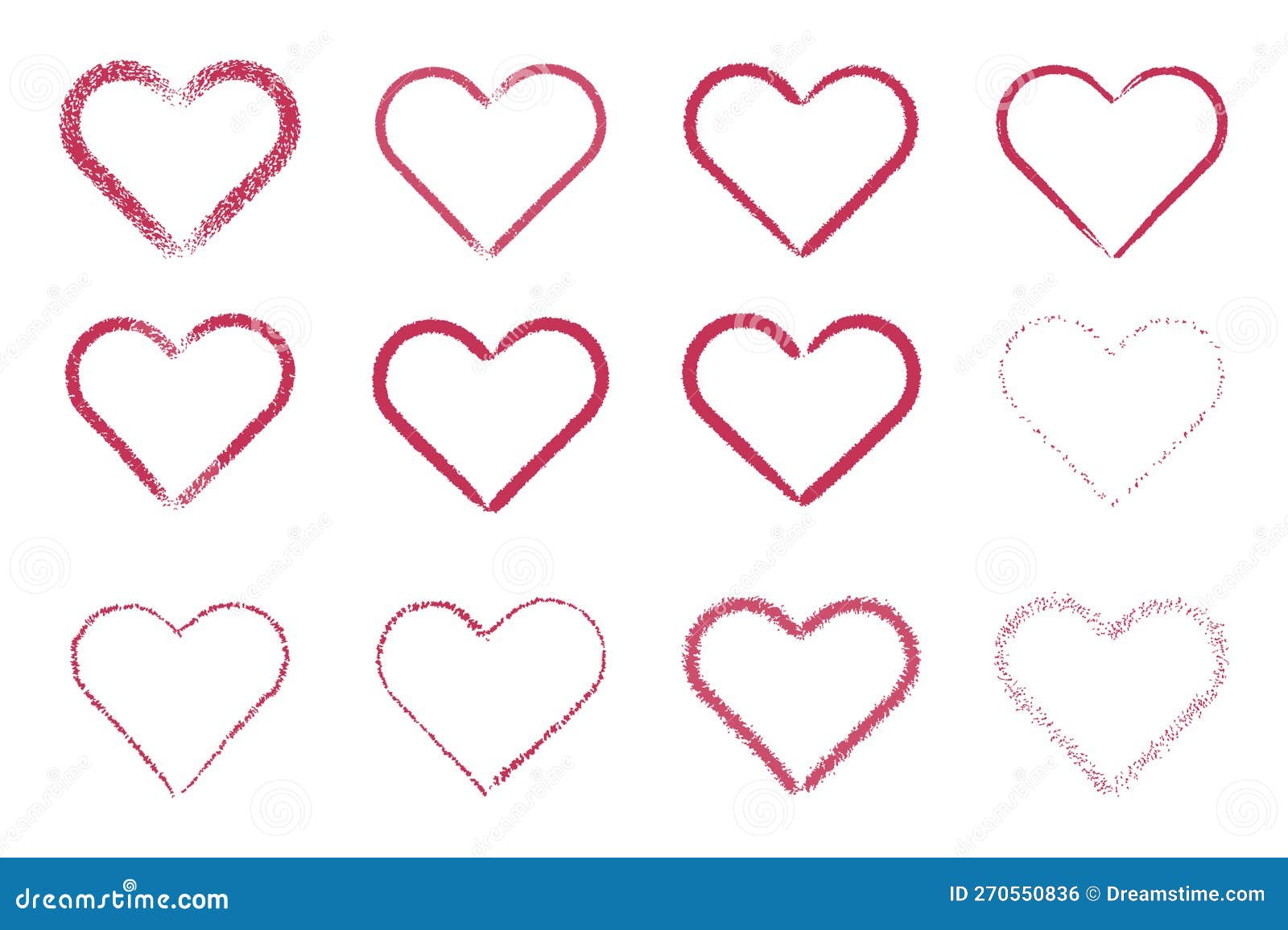 Hand Drawn Hearts. Design Elements for Valentine S Day and Wedding ...