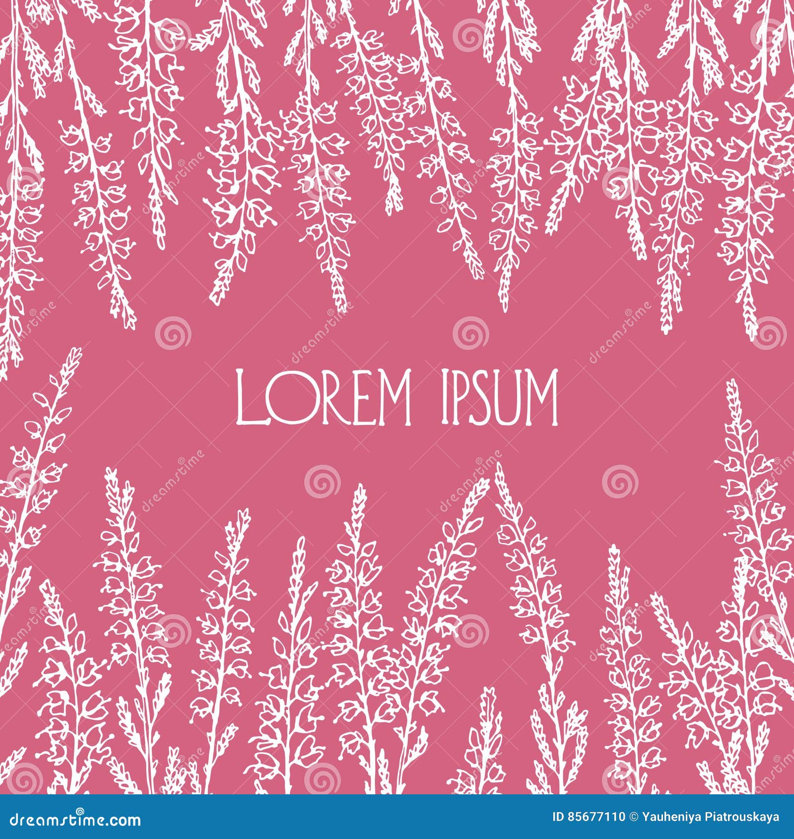 Hand drawn heather card stock vector. Illustration of common - 85677110