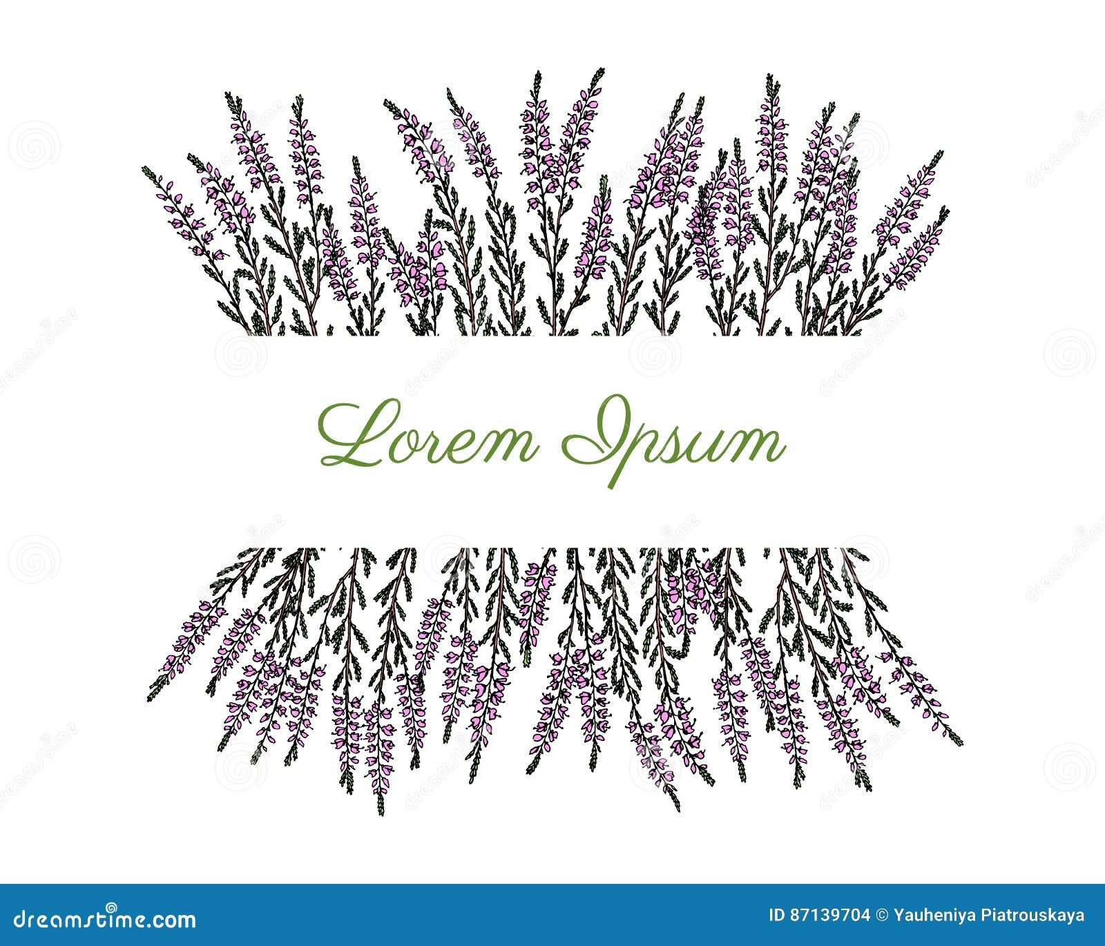 Hand drawn heather card stock vector. Illustration of card - 87139704