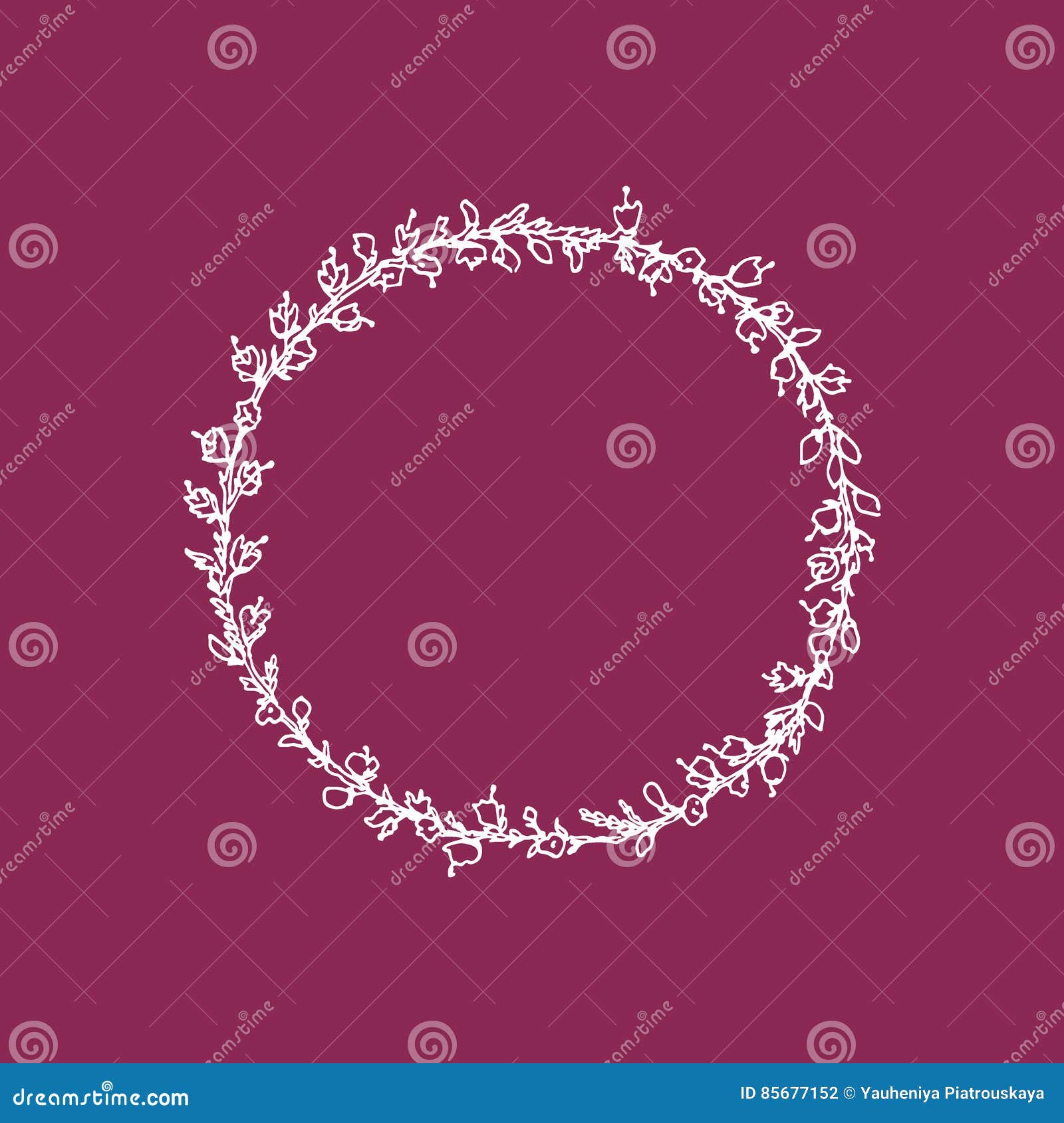 Hand drawn heather wreath stock vector. Illustration of grow - 85677152