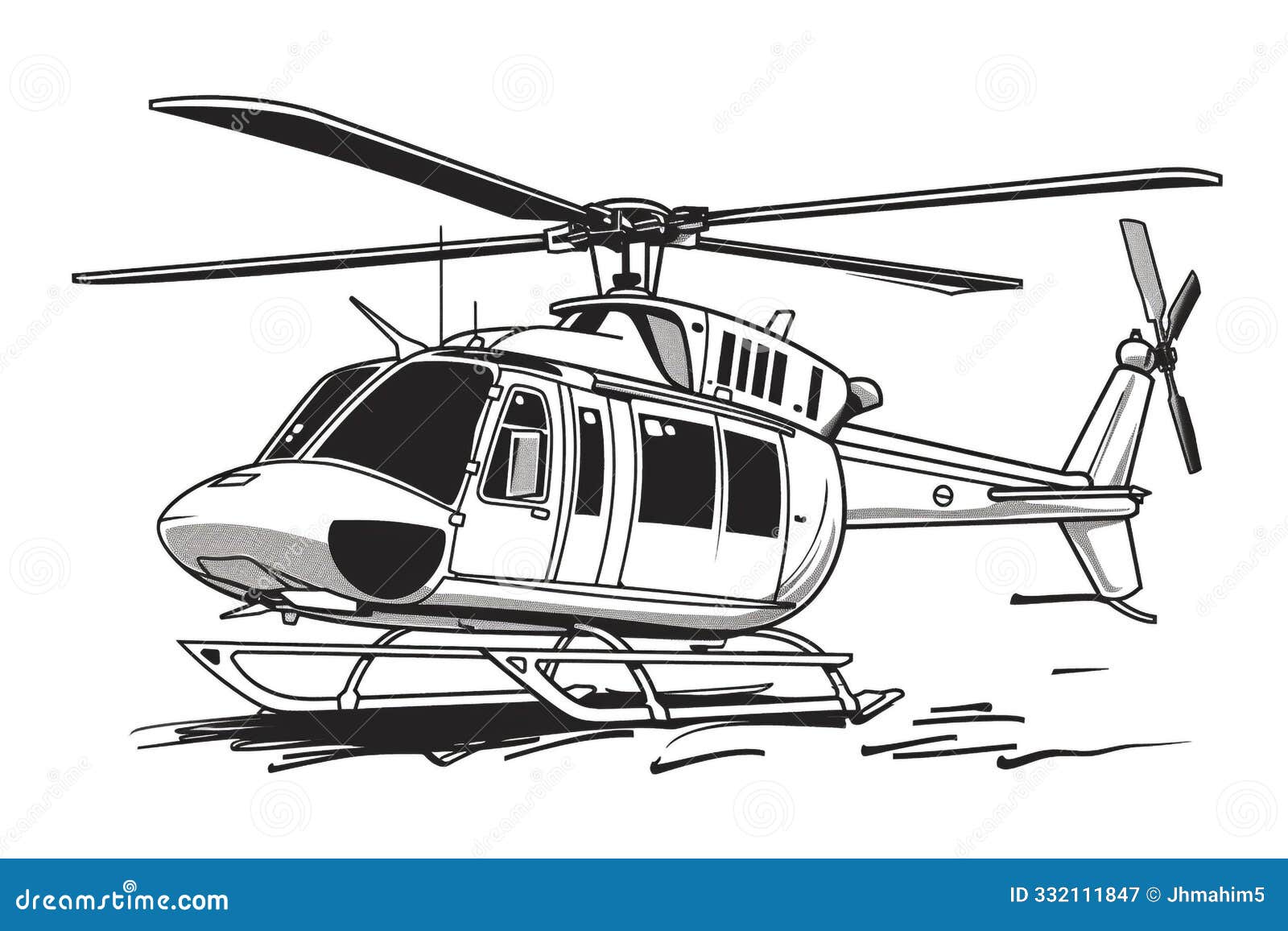 A Handdrawn of Helicopter Simple Vector Svg Illustration Black Monoline ...