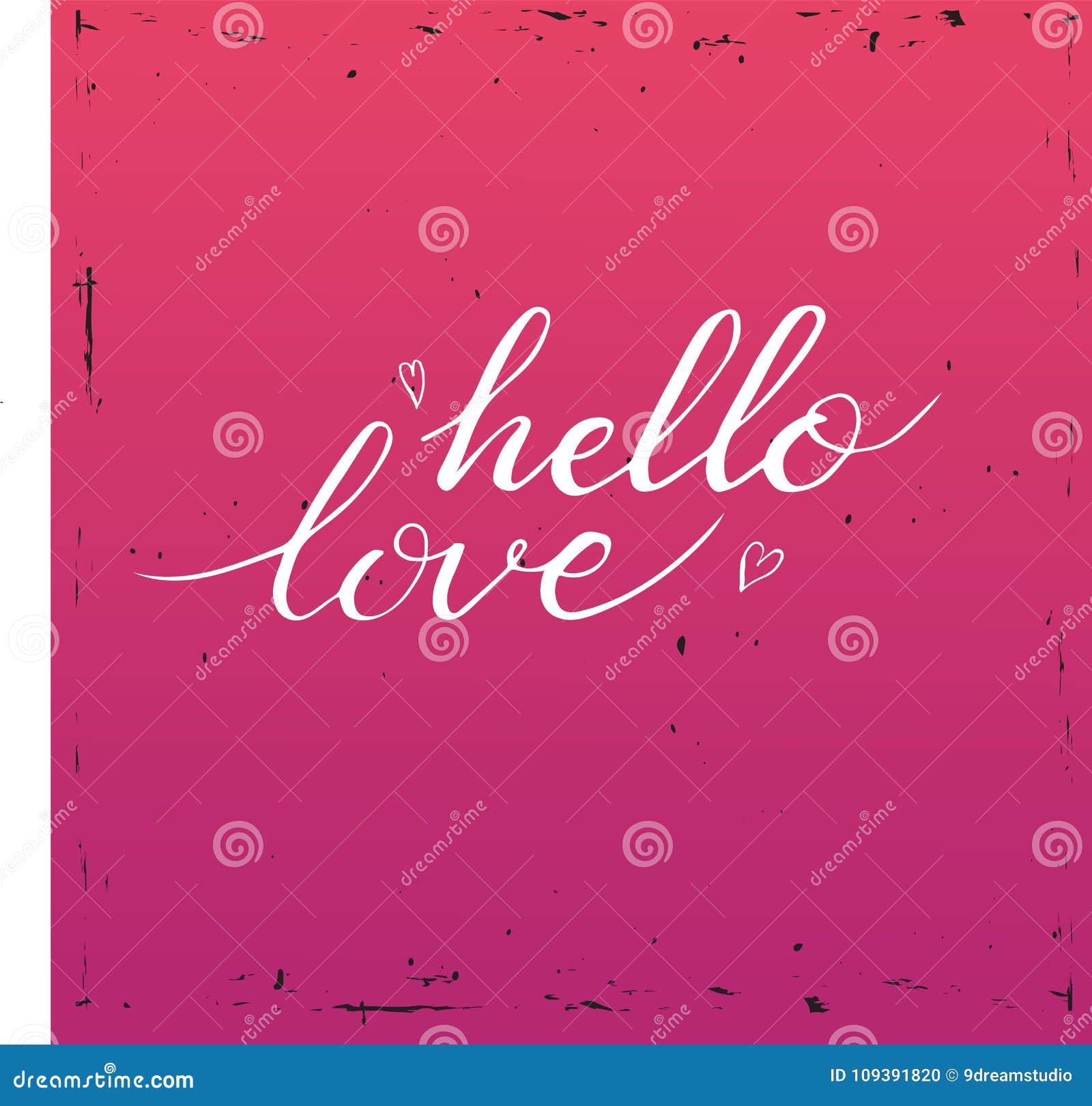 Hand Drawn Hello Love Phrase. Postcard for Valentines Day Stock Vector ...