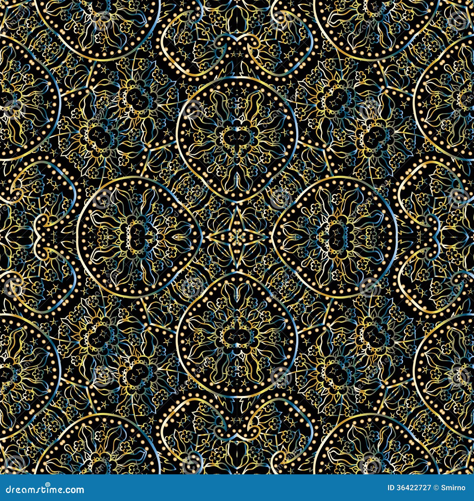 Hand-Drawn Henna Mehndi Abstract Pattern. Stock Vector - Illustration ...