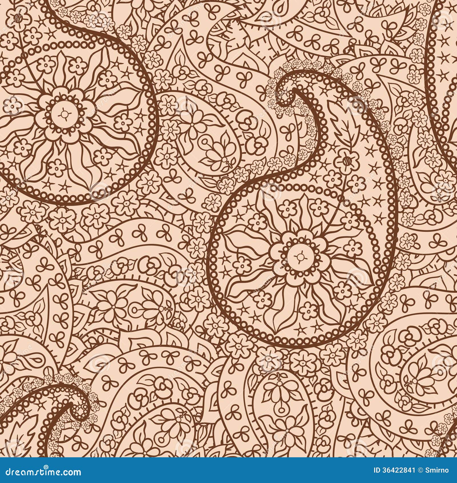 Hand-Drawn Henna Mehndi Abstract Pattern. Stock Vector - Illustration ...