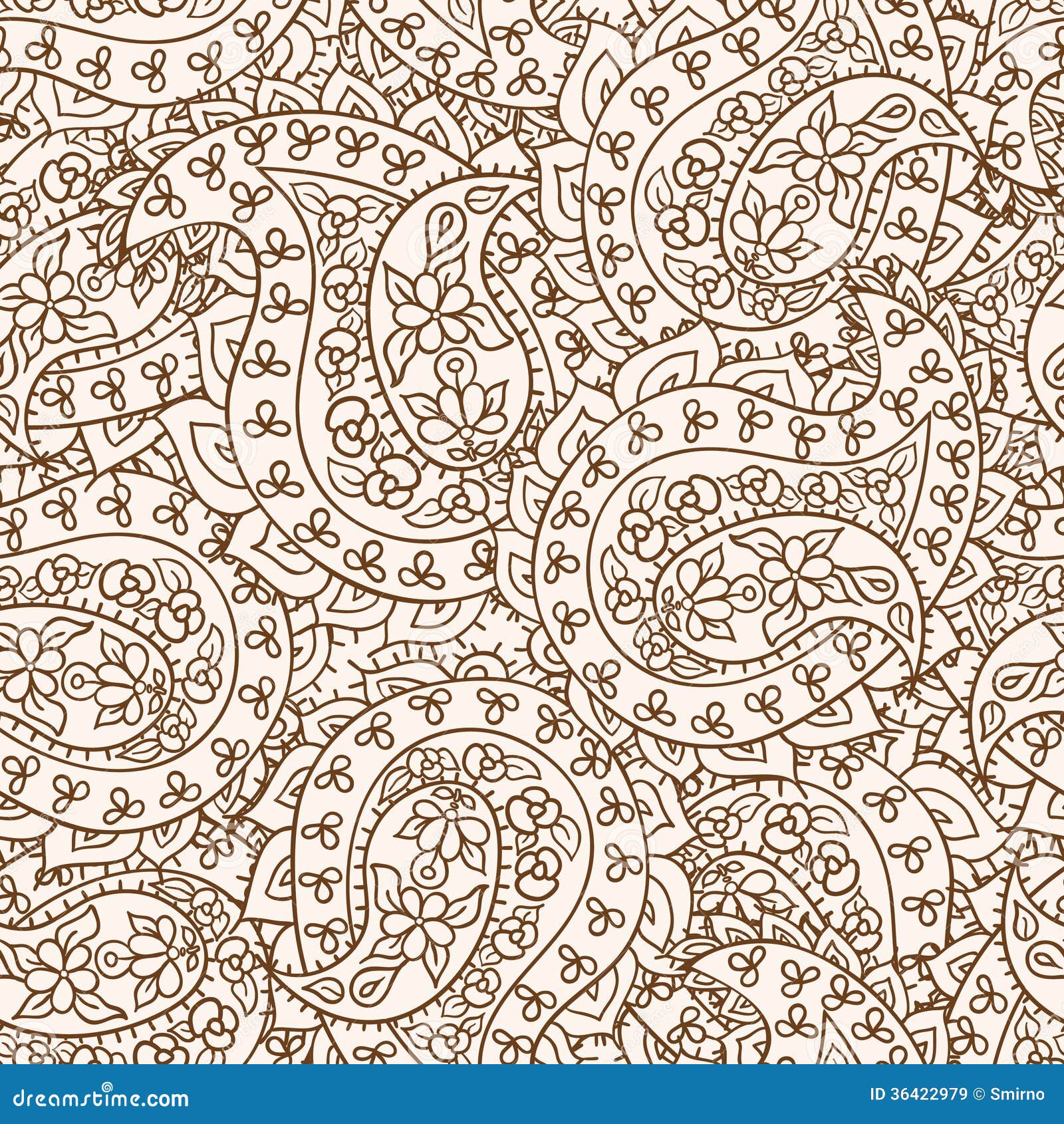 Hand-Drawn Henna Mehndi Abstract Pattern. Stock Vector - Illustration ...